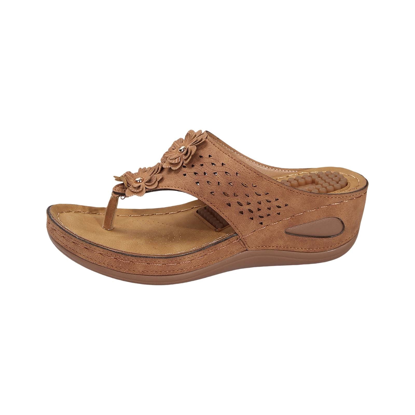 VoxSoles Women’s Orthopedic Style Sandals Arch Support Wedge Flip Flops ...