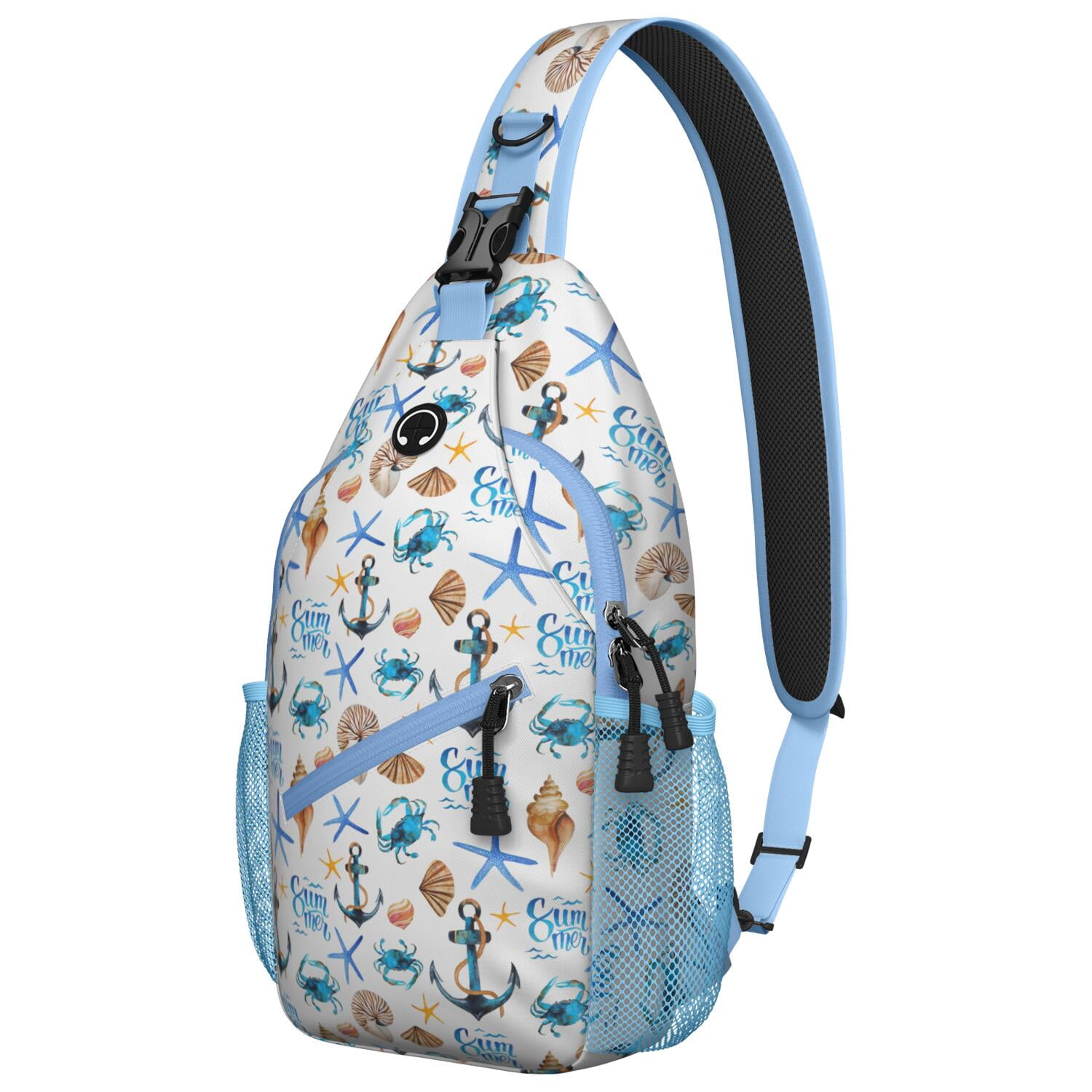 Voyage-Themed Crossbody Bag - Lightweight Sling Backpack with Ship Helm ...