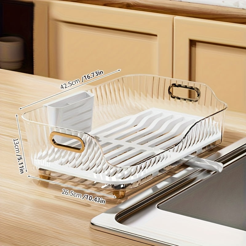 VoyageField Industrial Space-Saving Dish Rack with Drain Basket ...