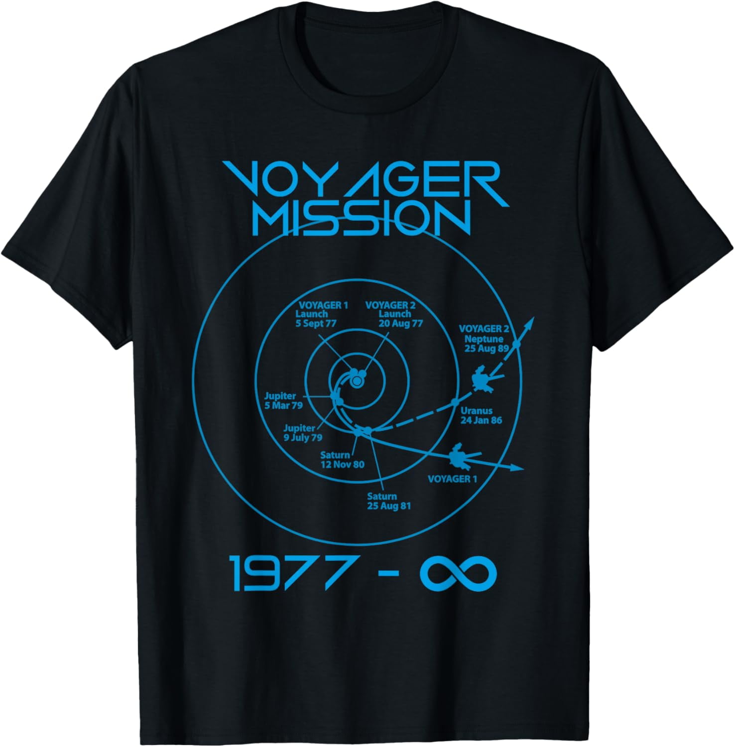 Voyager 1 2 Probes Outer Space Exploration Trajectory T-Shirt - Walmart.com