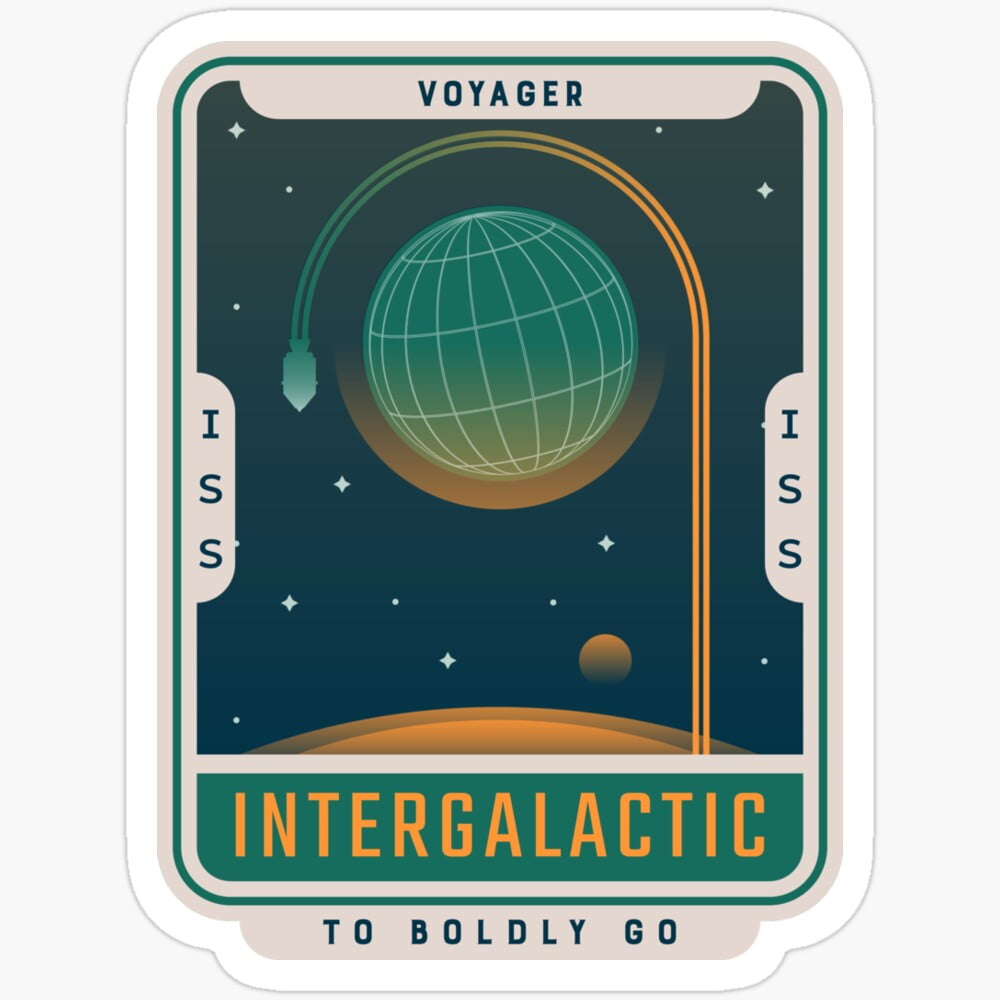 Voyager Intergalactic To Boldly Go Sticker Phone Decal Water Bottle ...