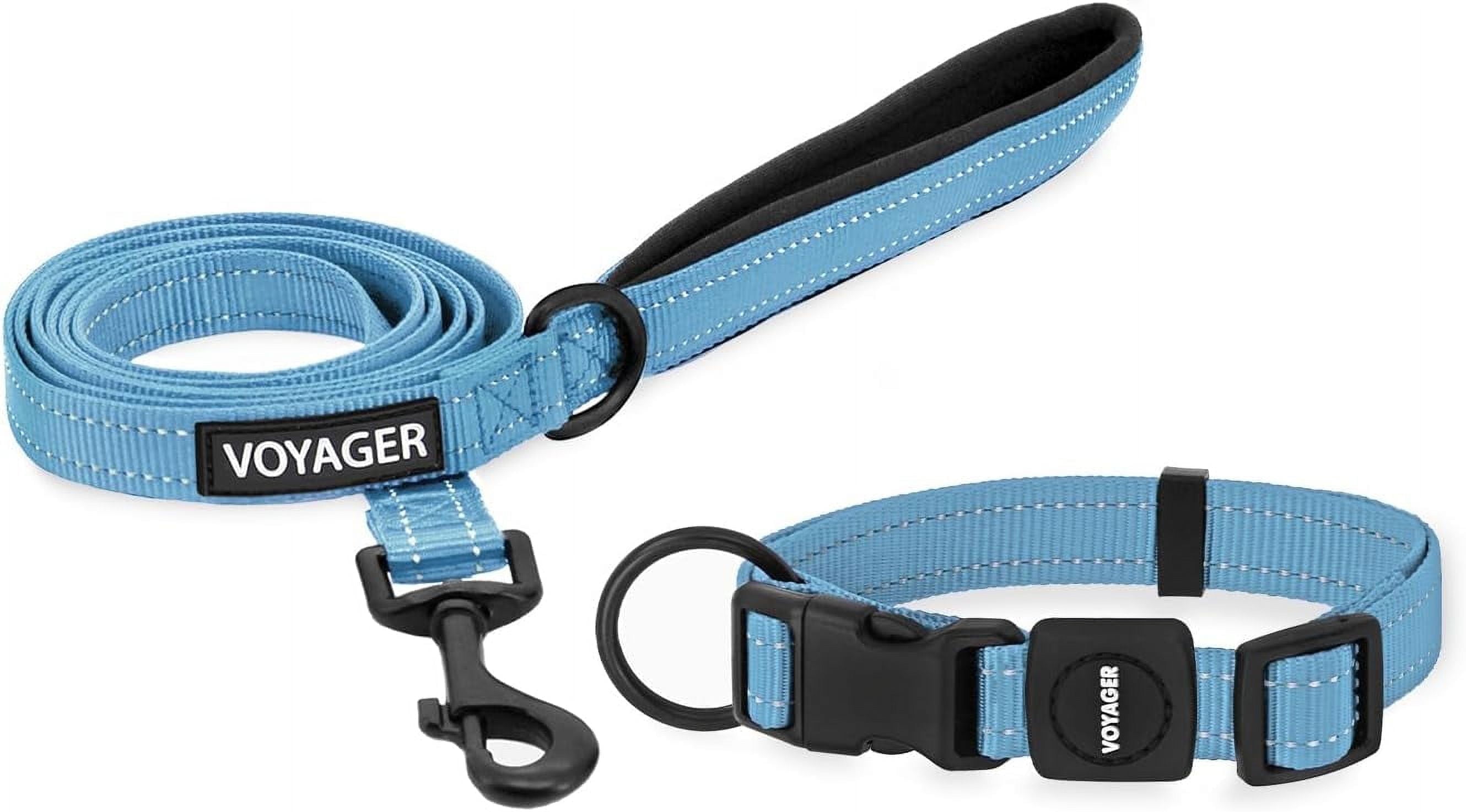 Voyager Reflective Leash Collar Set with Neoprene Handle, 5ft Long ...
