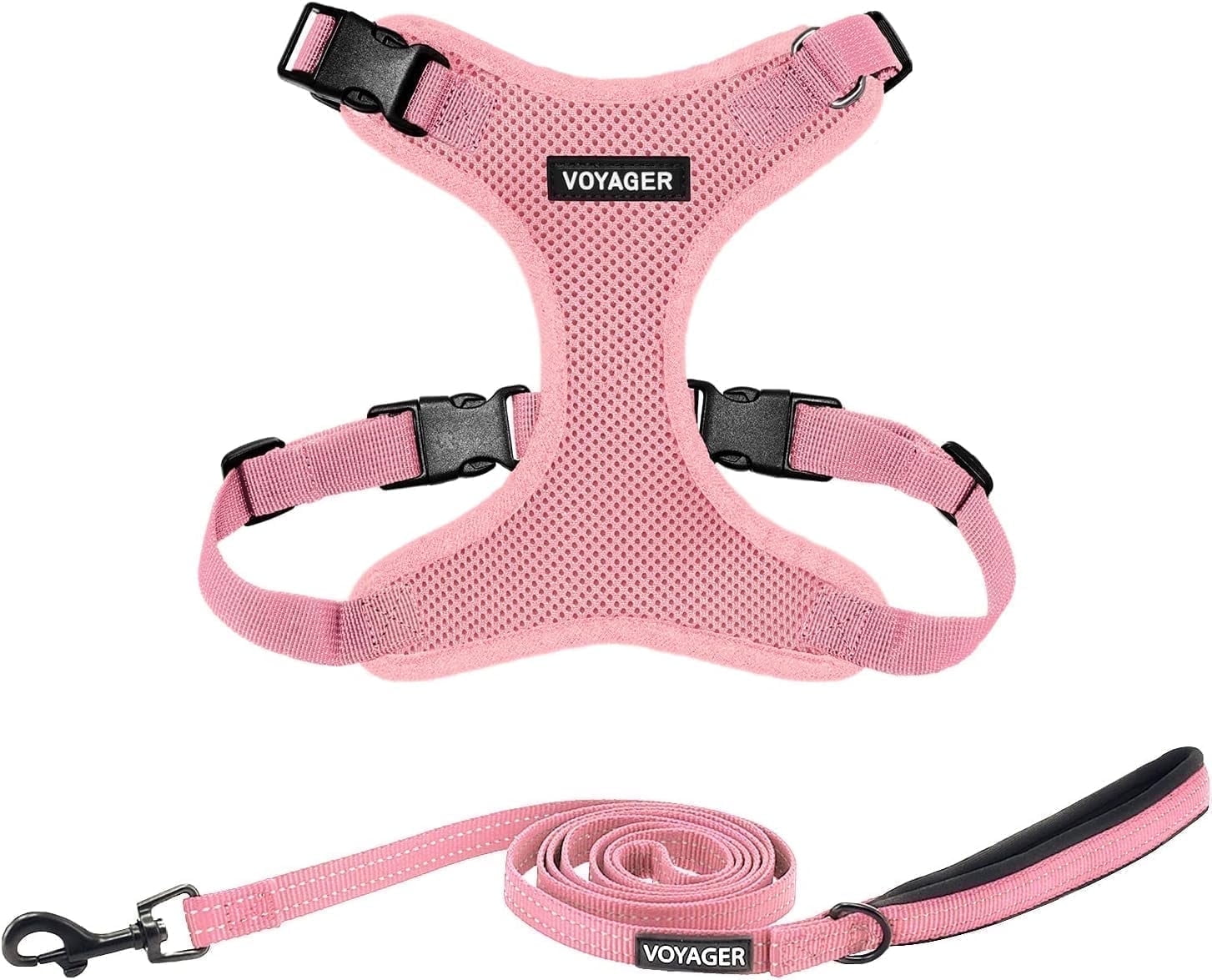 Voyager Step-In Lock Dog Harness & Reflective Leash Set w/ Neoprene ...