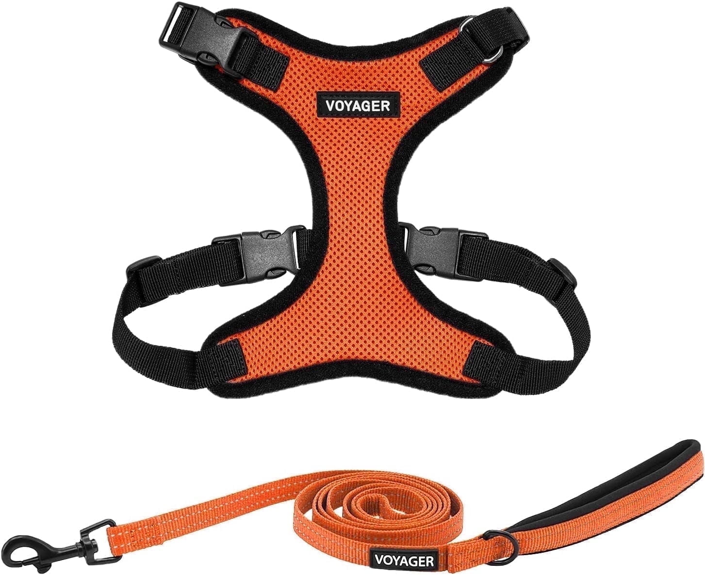 Voyager Step-In Lock Dog Harness & Reflective Leash Set w/ Neoprene ...