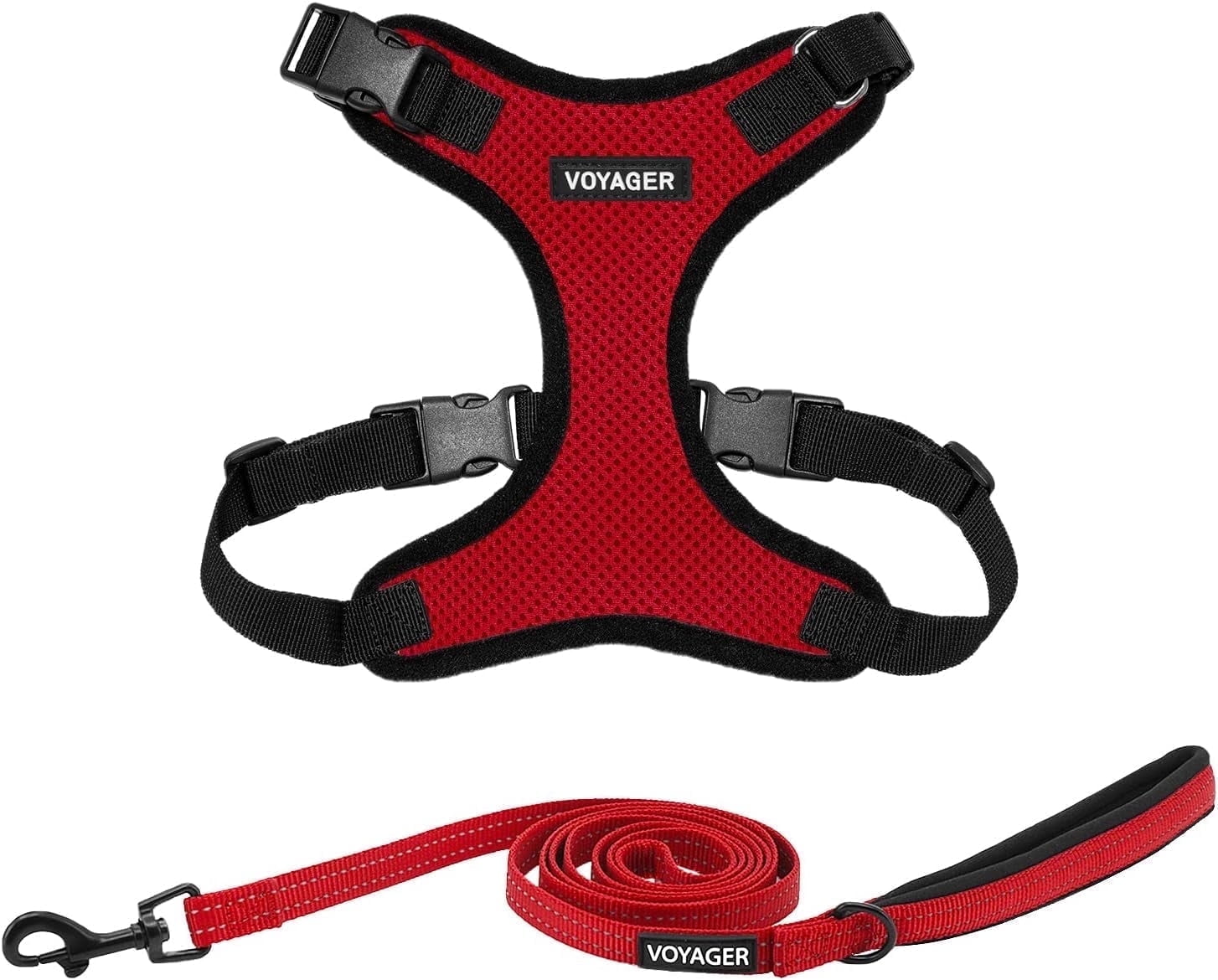 Voyager Step-In Lock Dog Harness & Reflective Leash Set w/ Neoprene ...