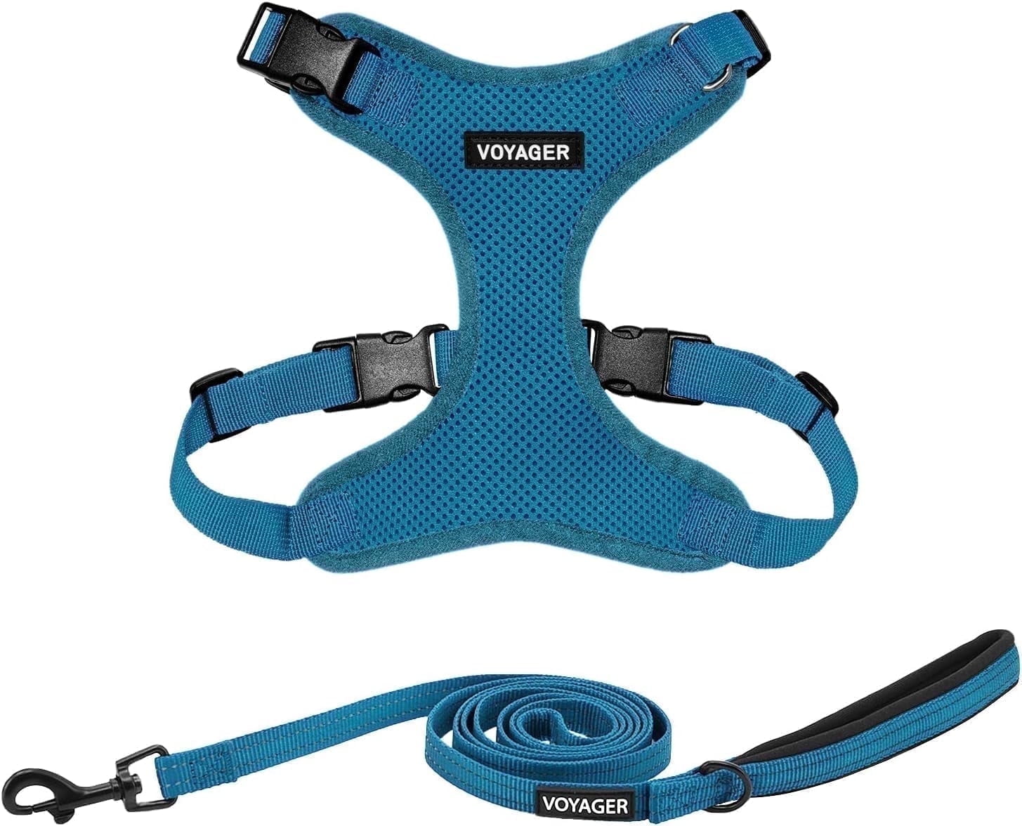 Voyager Step-In Lock Dog Harness & Reflective Leash Set w/ Neoprene ...