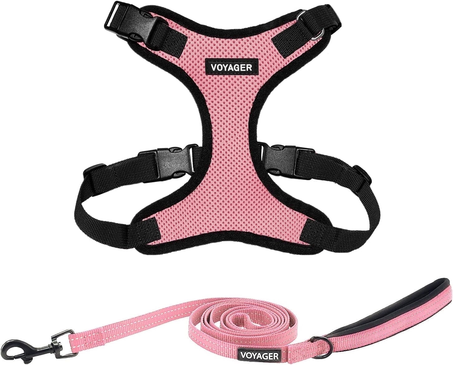 Voyager Step-In Lock Dog Harness & Reflective Leash Set w/ Neoprene Handle 6ft - For Small to ...