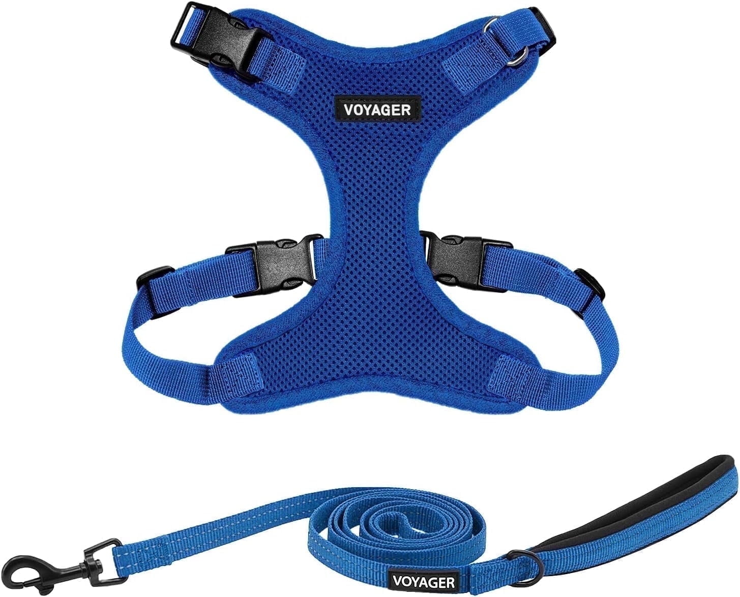 Voyager Step-In Lock Dog Harness & Reflective Leash Set w/ Neoprene ...