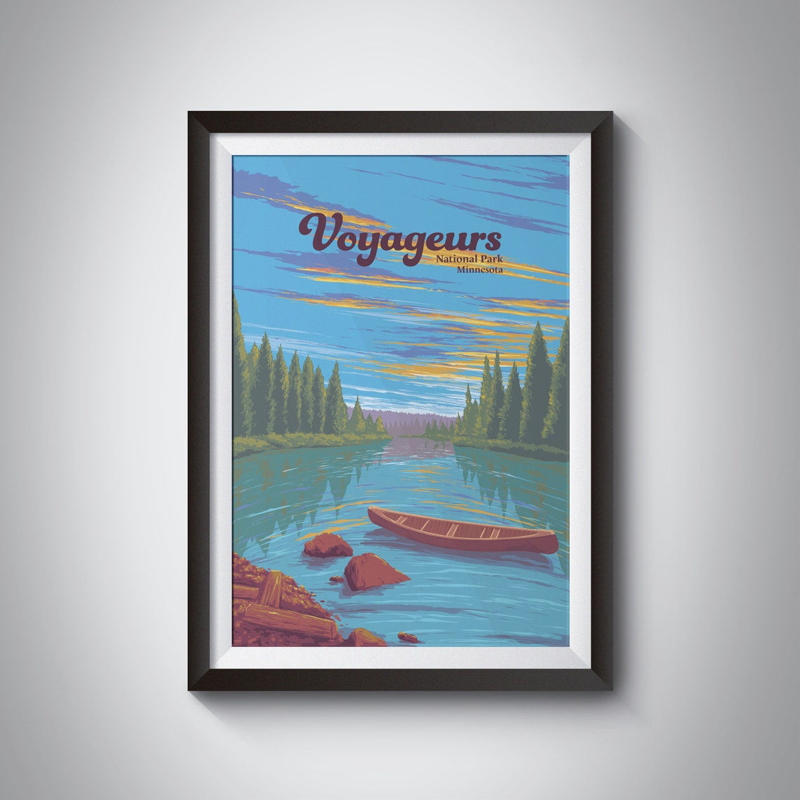 Voyageurs National Park Poster, Minnesota Usa Travel Print, Wpa Poster, Vintage Wall Art ...