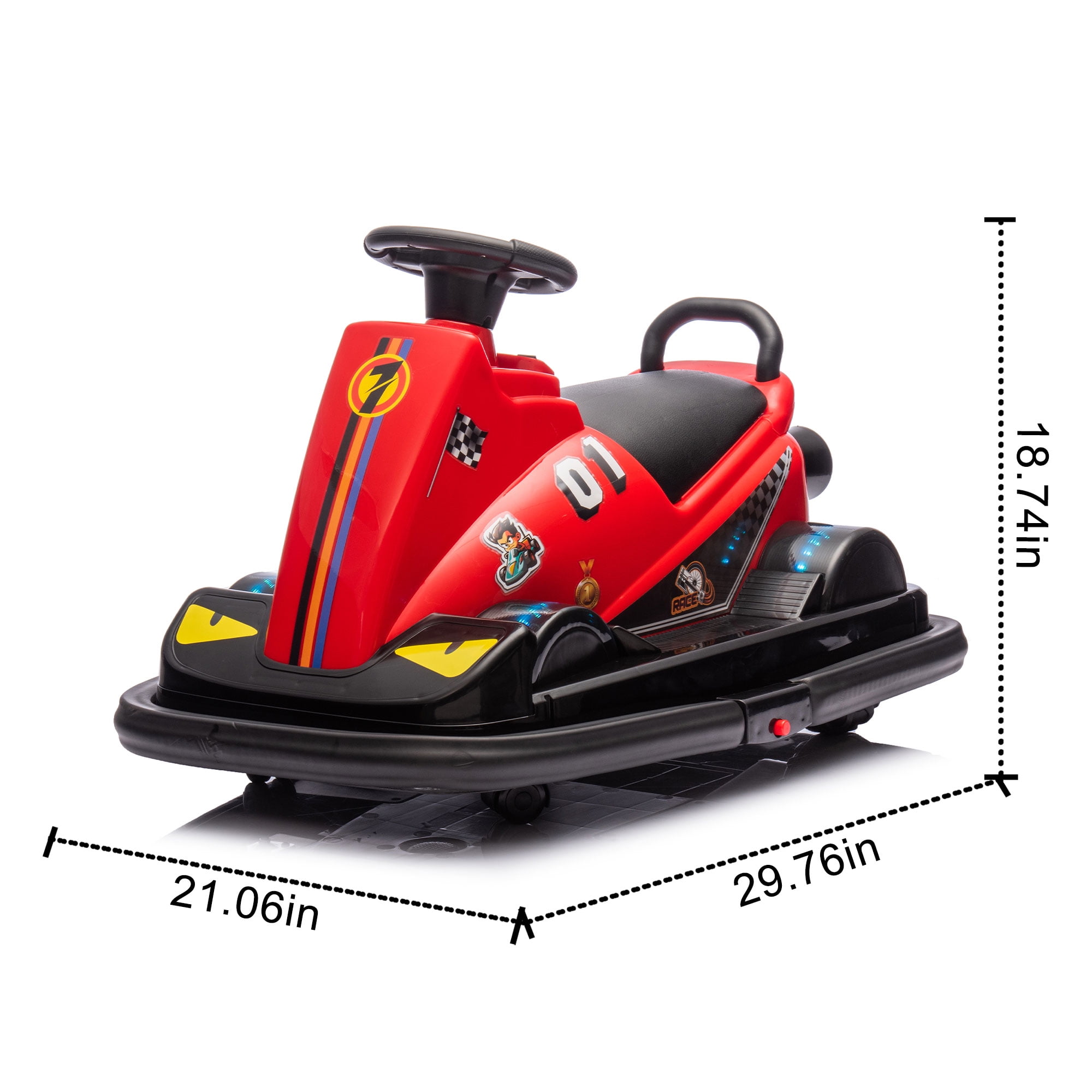 Voyago 12V Kids Ride-On Motor Bumper Car with Collision Sound Effects ...