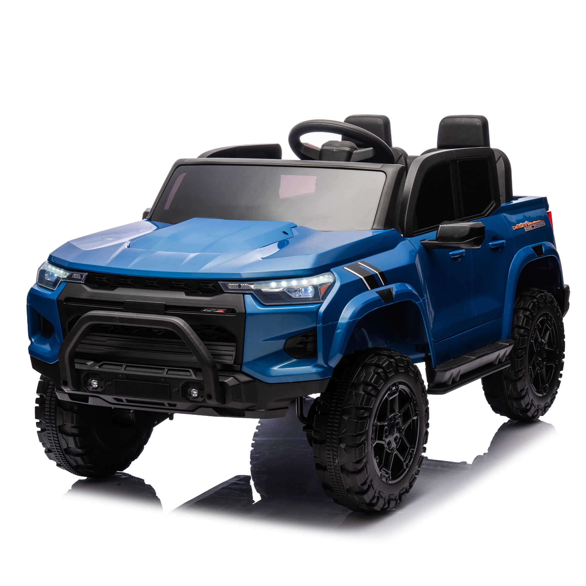 Voyago 24V Kids Ride-on Electric Pickup, 4WD Dual-Seat Toy Car with ...