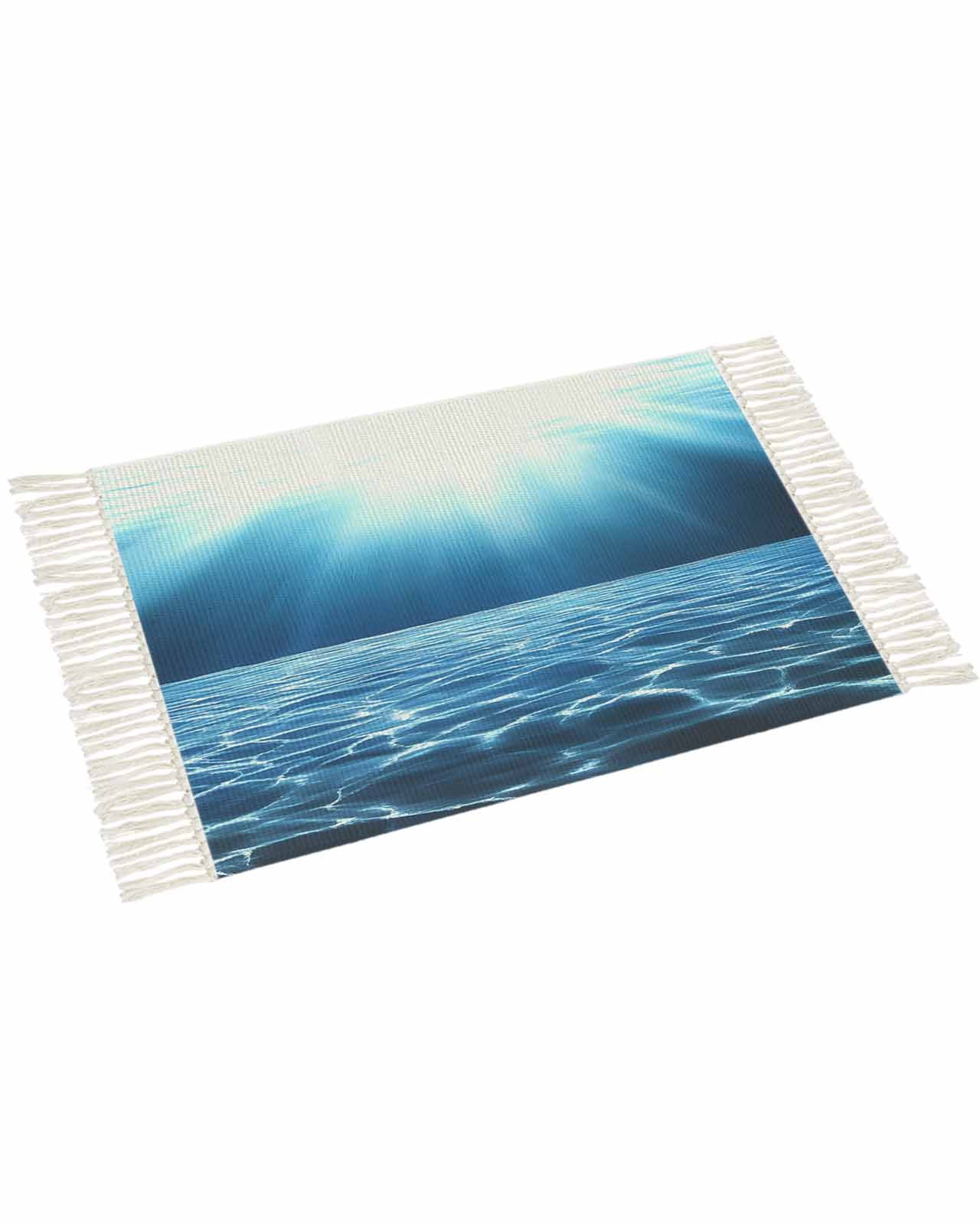 Vpkiifhi Blue Ocean Large Area Rug for Living Room 4 x 6 Ft, Low Pile ...