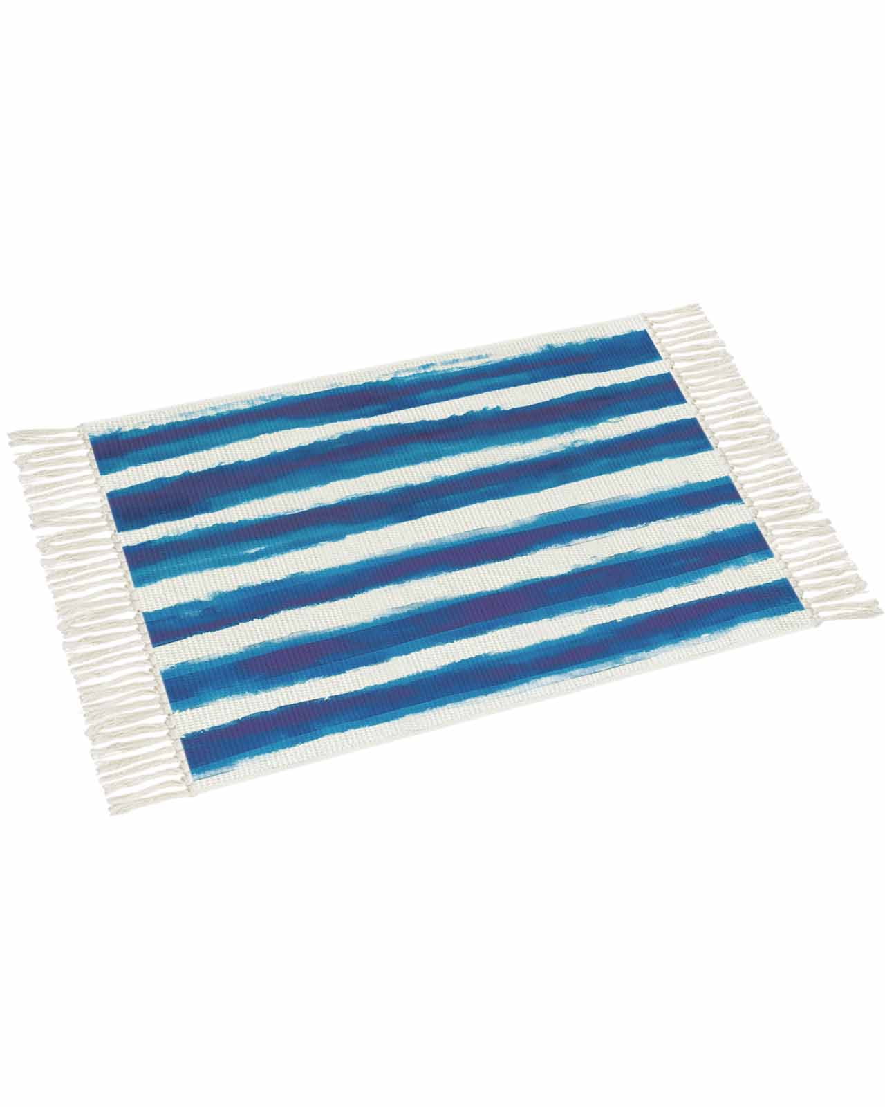 Vpkiifhi Blue Stripe Bathroom Rugs 2 x 3 Ft, Washable Area Doormat with ...