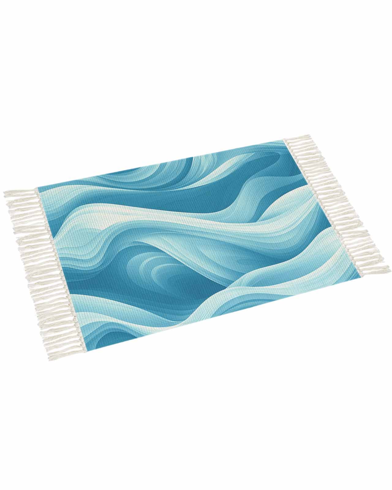 Vpkiifhi Blue White Ombre Large Area Rug for Living Room 4 x 6 Ft, Low ...