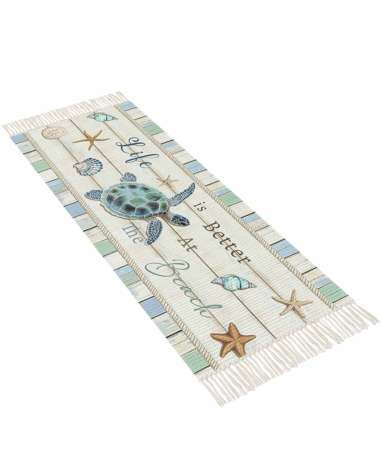 Vpkiifhi Ocean Turtle Kitchen Runner 2 x 4 Ft, Lightweight Entryway Rug ...