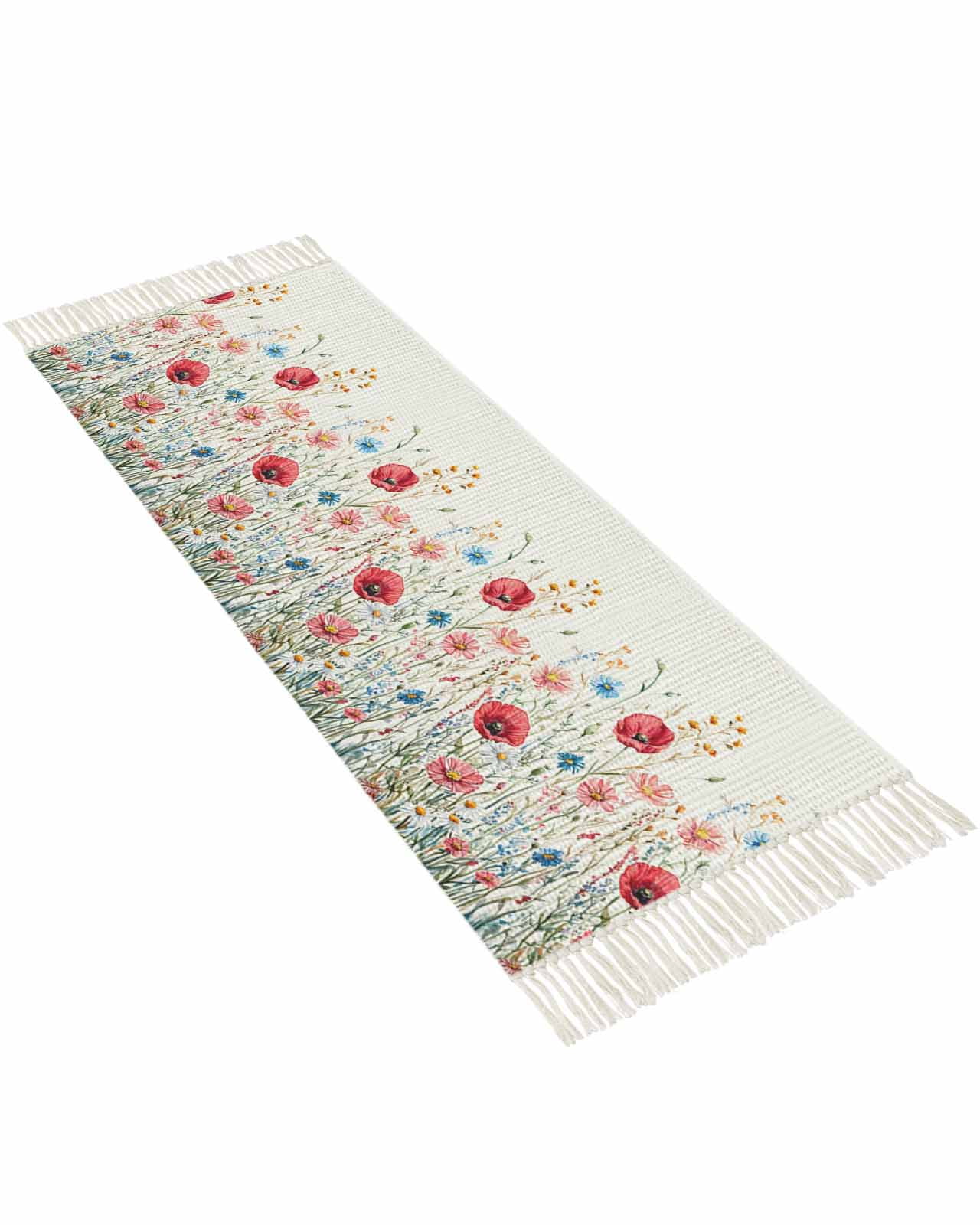 Vpkiifhi Red Flower Hallway Runner Rug 2 x 6 Ft, Long Area Floor Mat ...