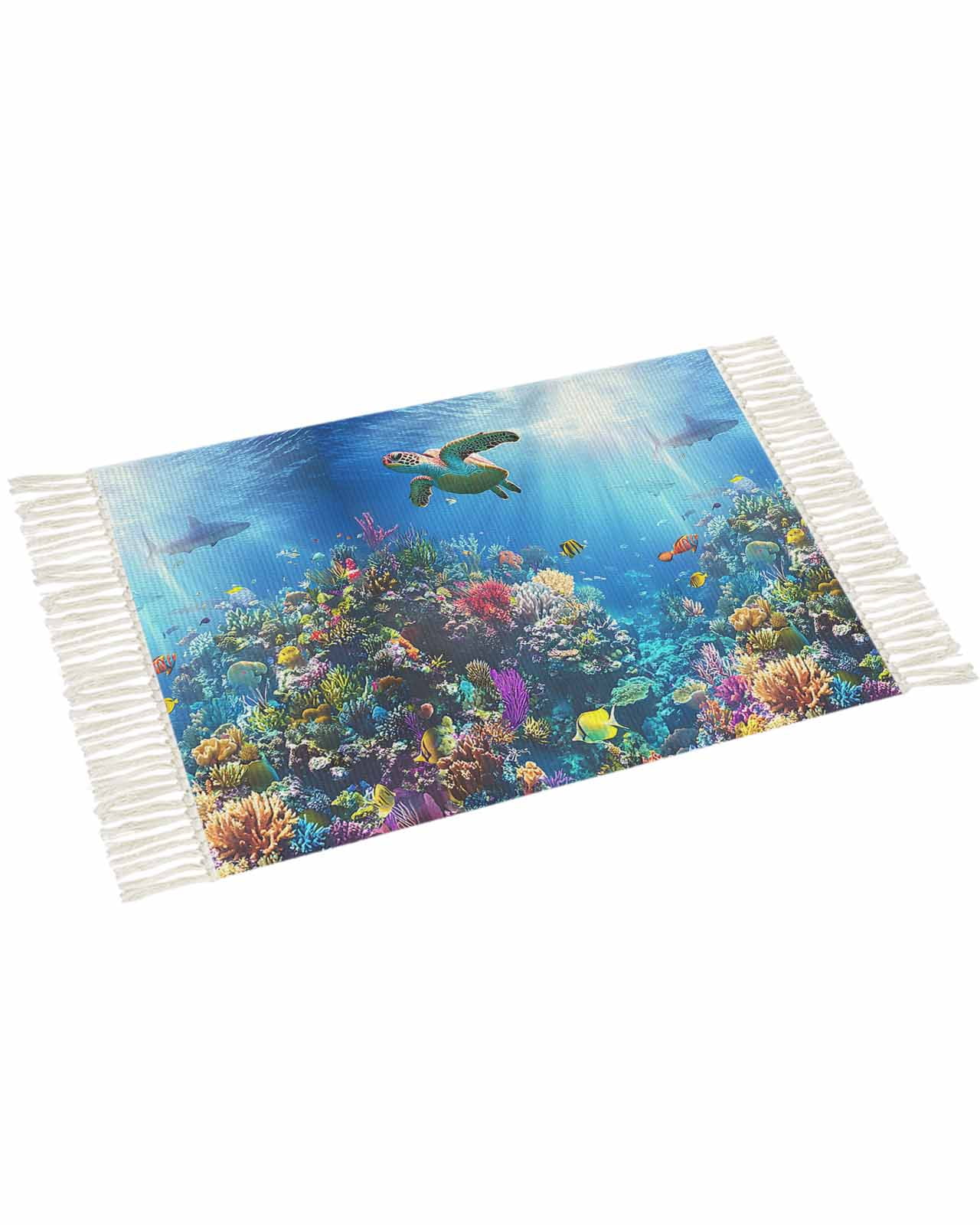Vpkiifhi Turtle Blue Area Rug for Bedroom 3 x 5 Ft, Large Washable ...