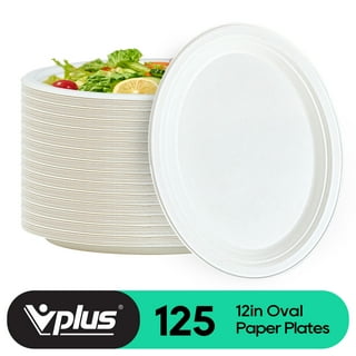 Oval Paper Plates, 12 in, Red, 8ct - Walmart.com