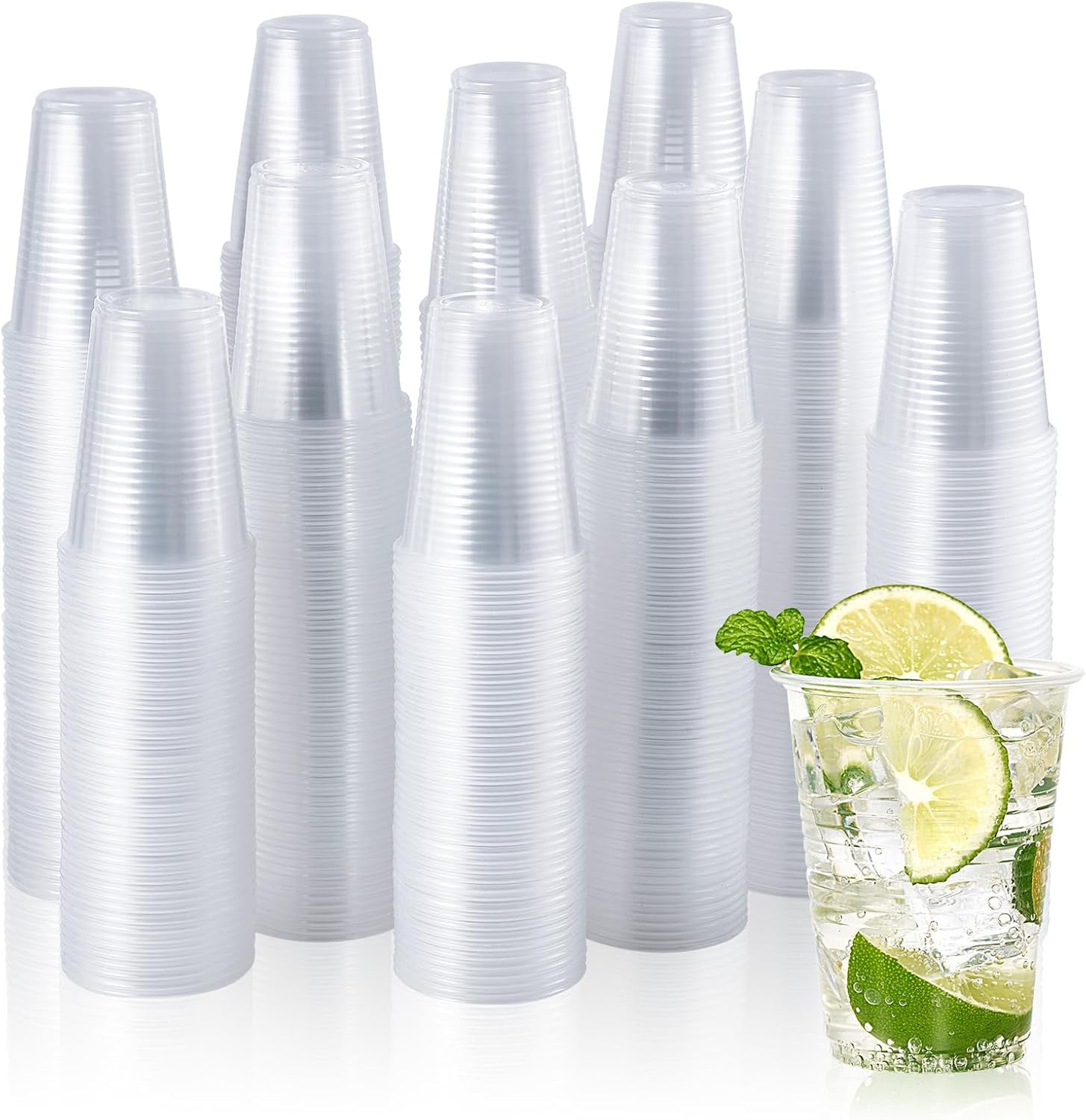 Vplus 2000 Pack 7 OZ Clear Plastic Cups, Disposable Drinking Plastic ...