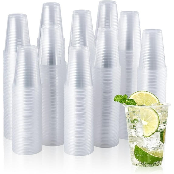 Vplus 2000 Pack 7 OZ Clear Plastic Cups, Disposable Drinking Plastic ...
