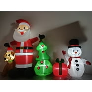 6.2FT XMAS Blow Up Decoration: LED Lighted Elk Pulling Santa Claus with ...