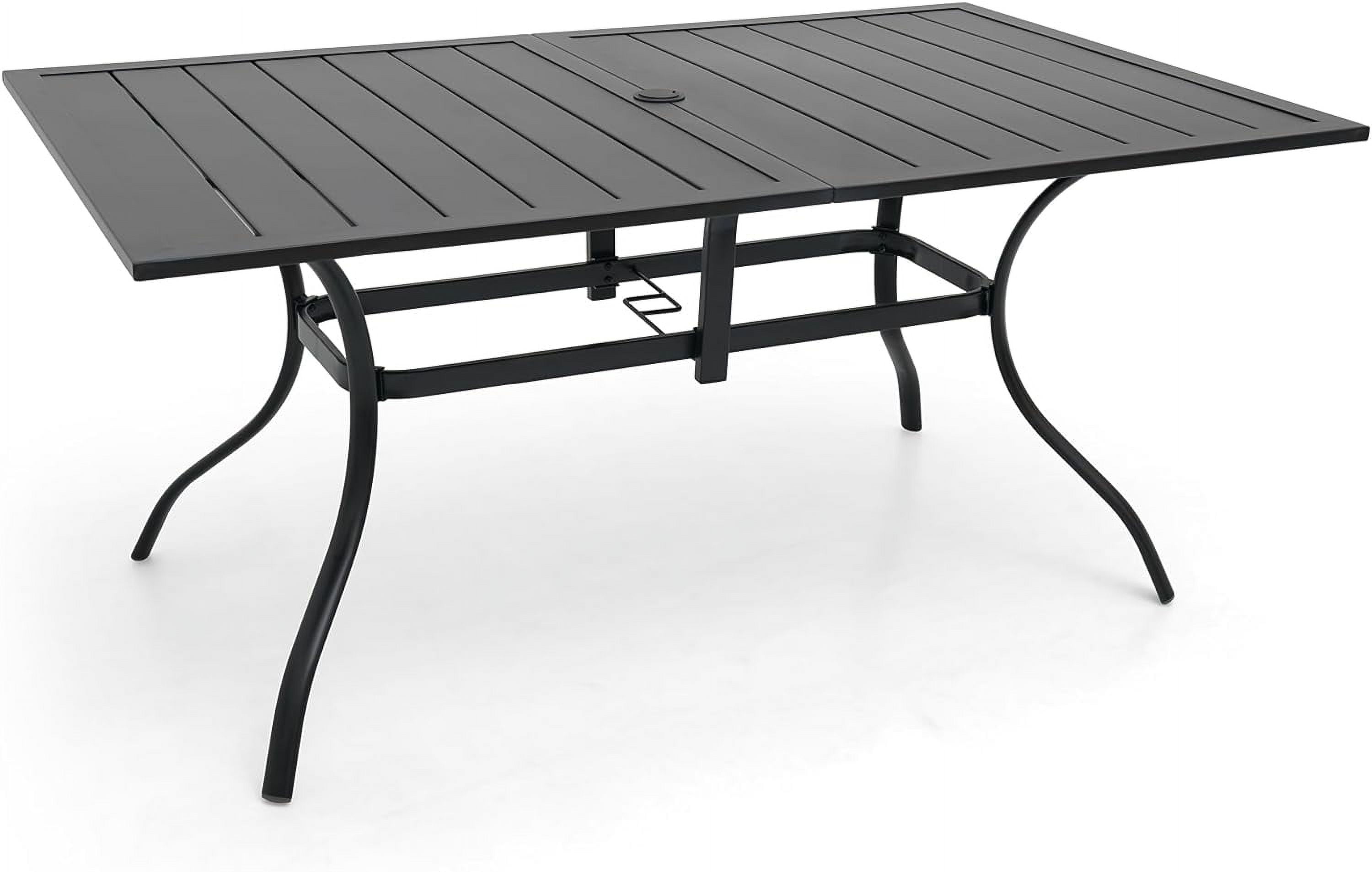 Vrivla Outdoor Dining Table, Rectangular Patio Table with Slatted Top ...