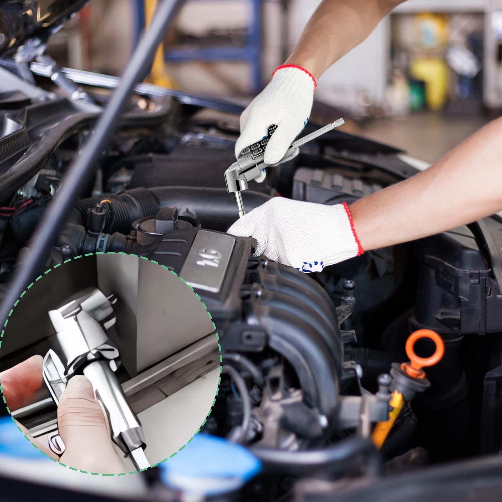 Vrorvz 105 Degree Angled Screw Adapter with Hexagonal Handle for Tight ...