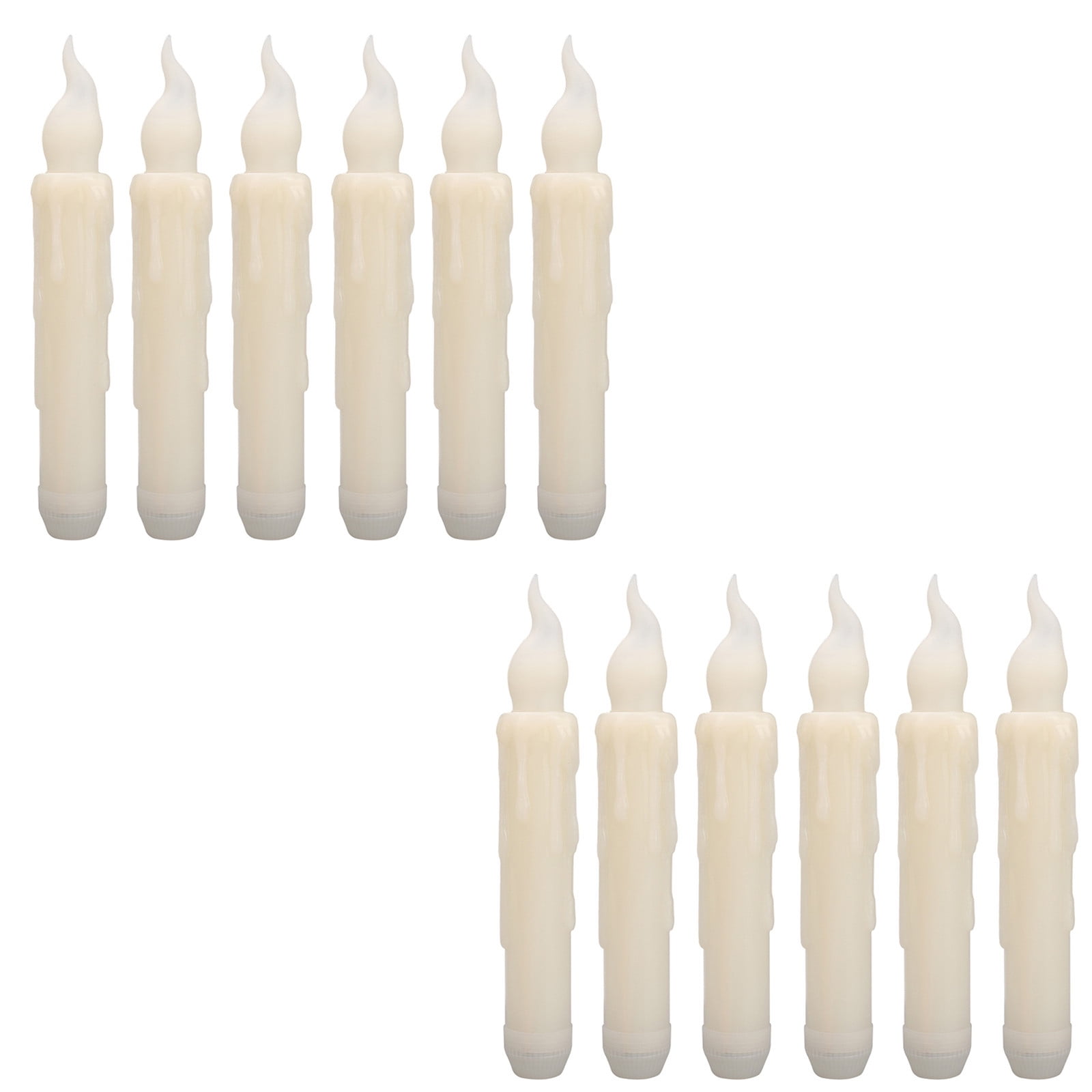 Vrorvz 12PCS Battery Operated Flameless LED Taper Candles Flickering ...