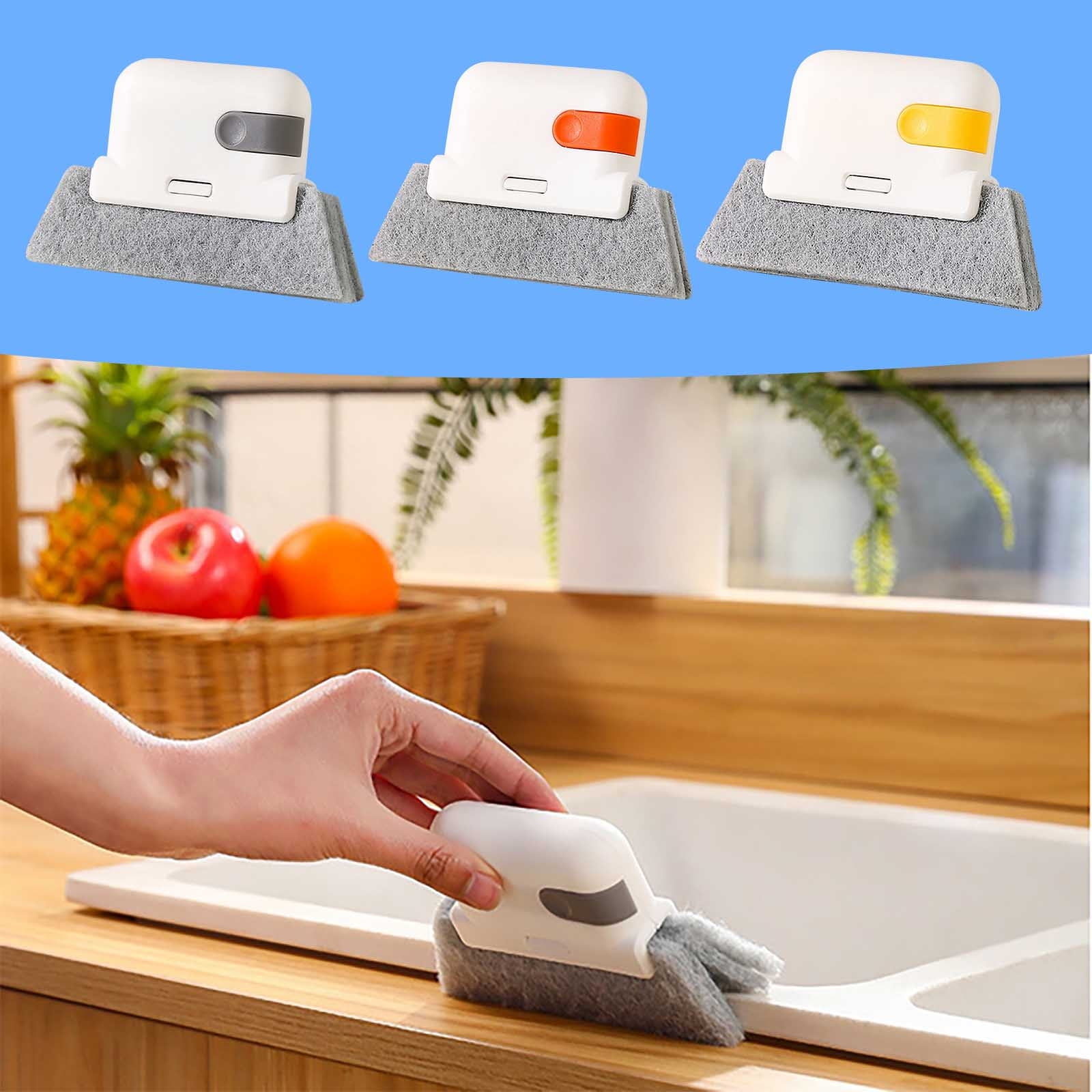 Vrorvz 2-in-1 Window and Crevice Cleaning Brush with Replacable ABS ...