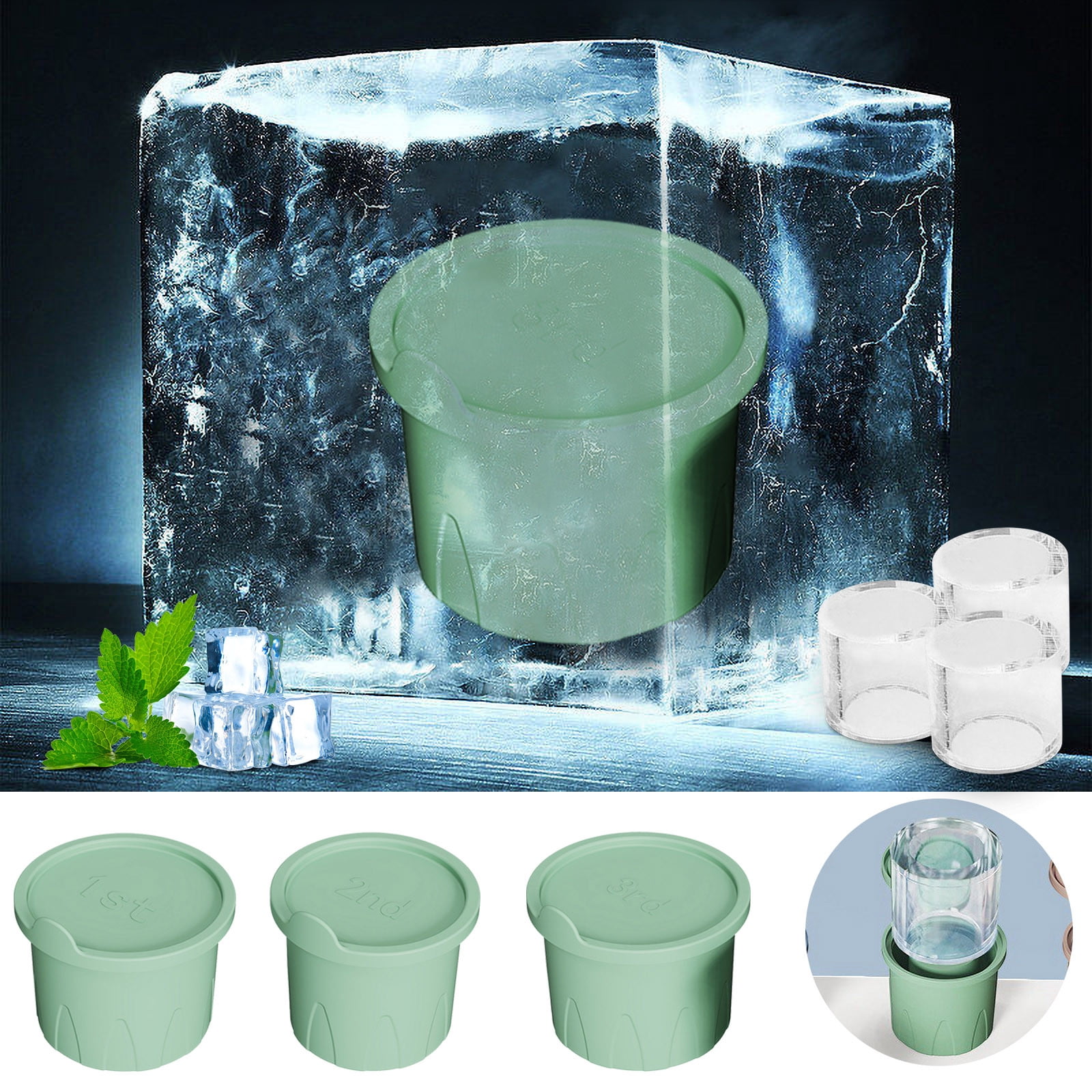 Vrorvz 2025 Easy Release Ice Tray with Lid for Suitly Large,Slow ...