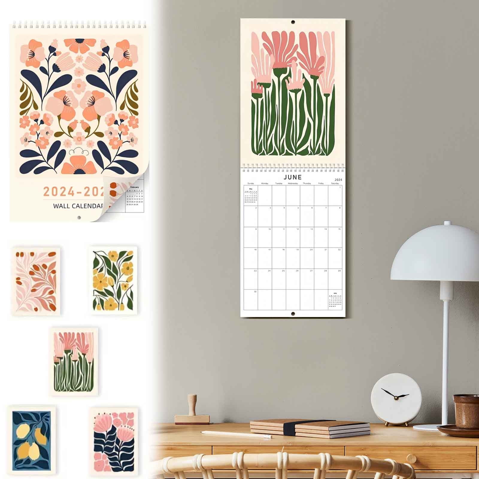 Vrorvz 2025 Floral Abstract 17 Month Calendar August 2025 to December ...