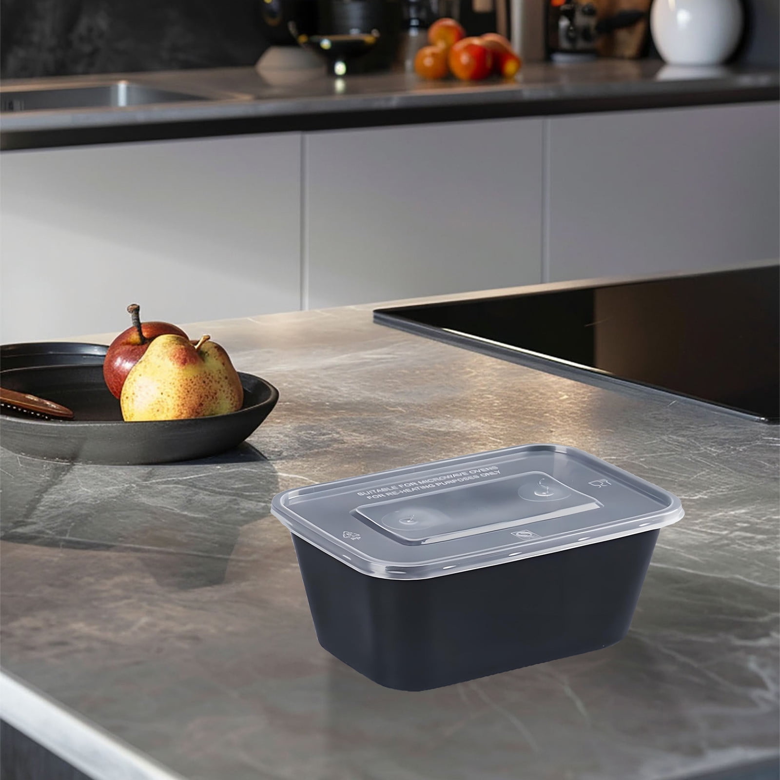 Vrorvz 50 Pack Disposable Lunch Containers with Lids Food Grade Plastic ...