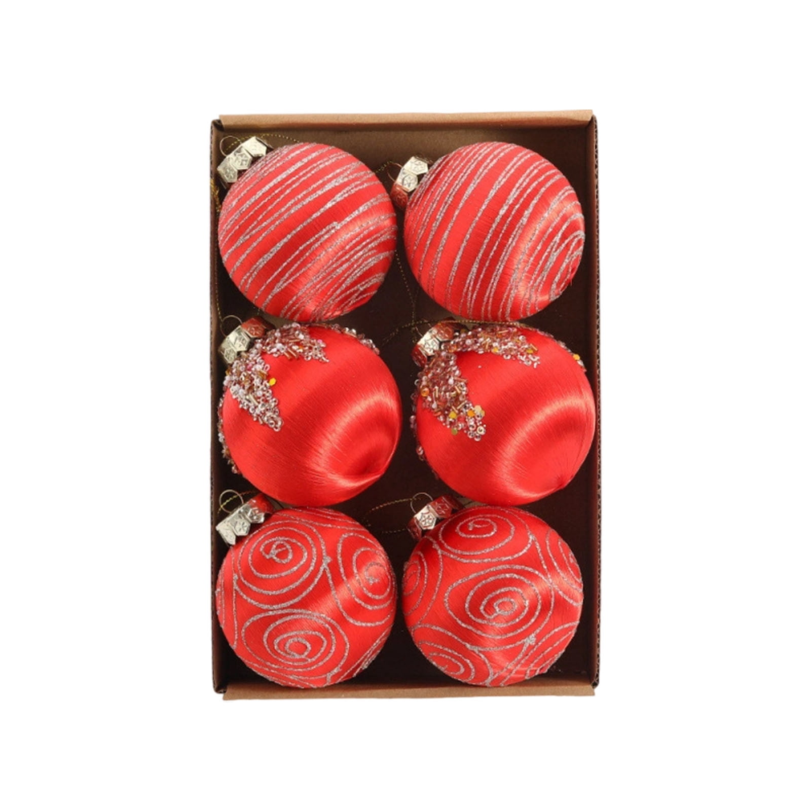 Vrorvz 6 Pack Christmas Ornaments with Hanging Loop for Holiday Decor ...