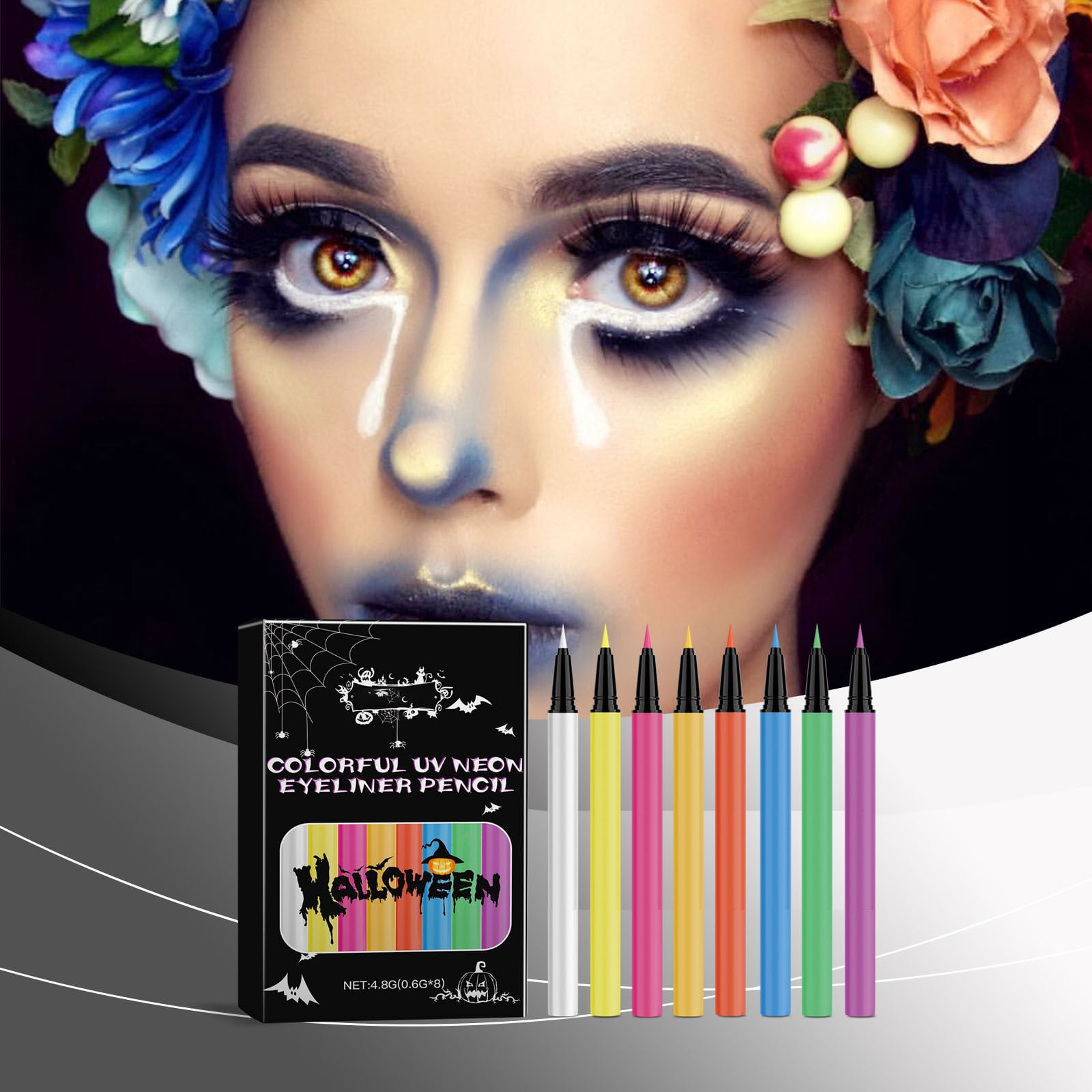 Vrorvz 8 Color Neon Liquid Eyeliner Long Lasting Easy Application ...