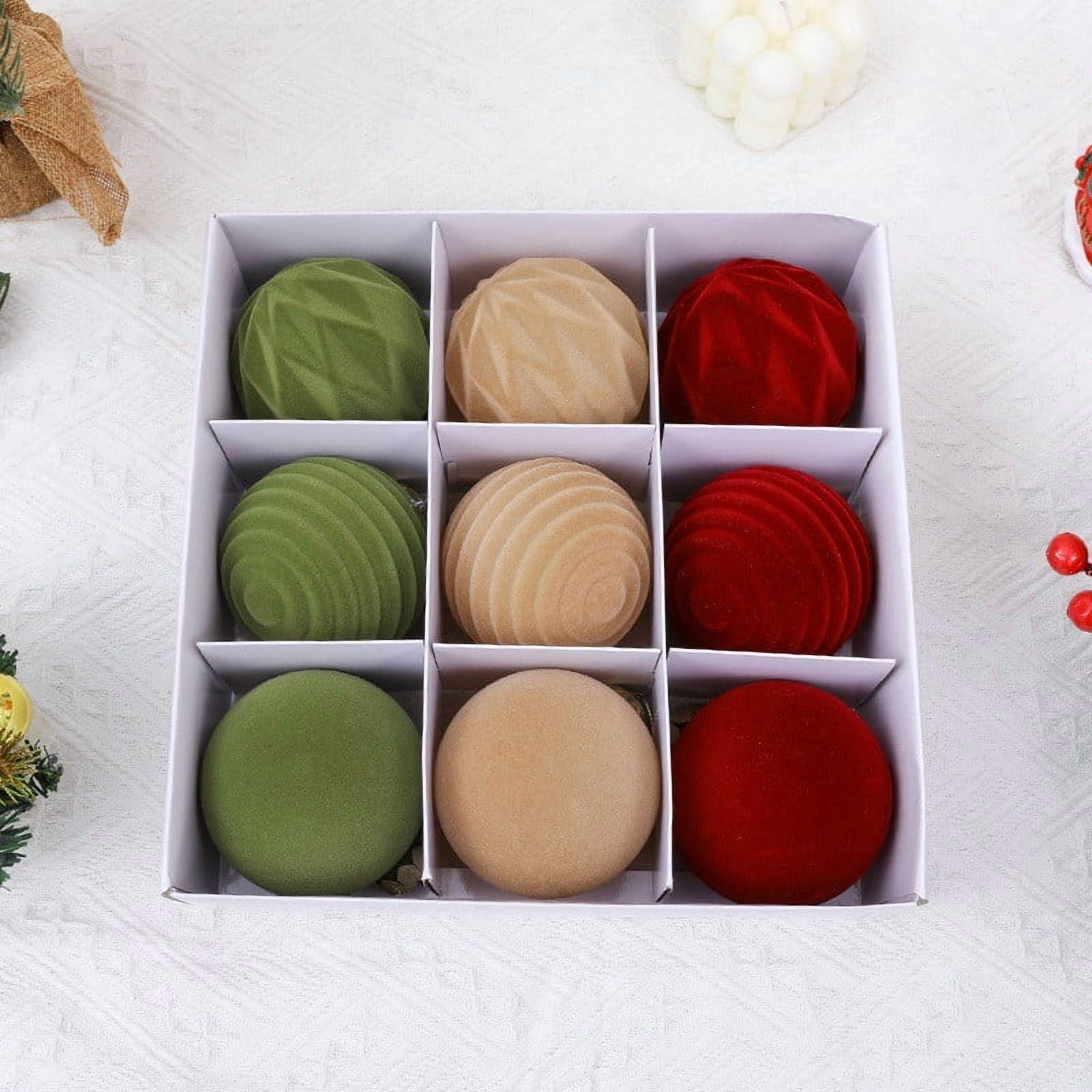 Vrorvz 9 Pack Velvet Christmas Tree Ornaments Christmas Decorations ...