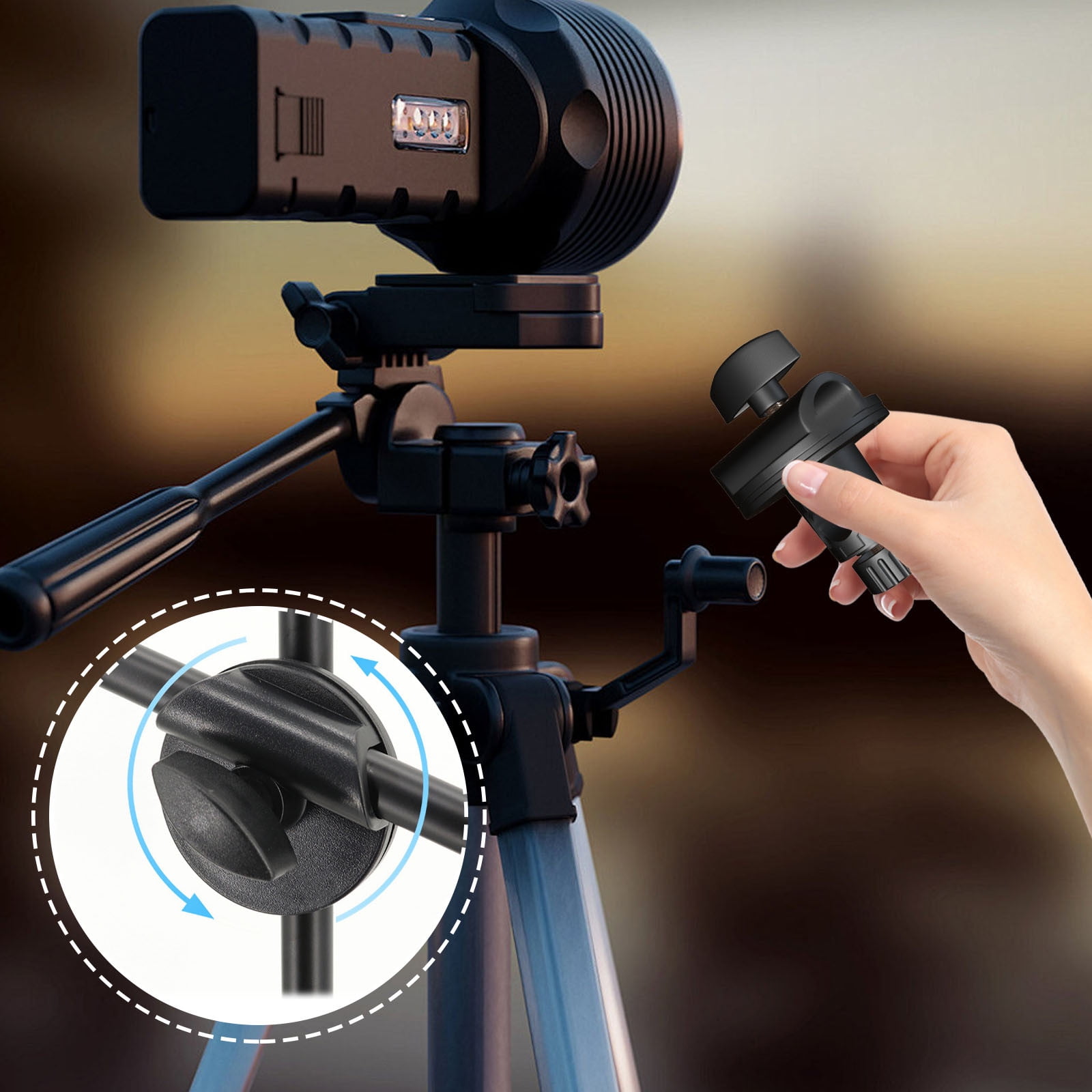 Vrorvz Adjustable Microphone Stand Clip Tripod Adapter with 360 ...