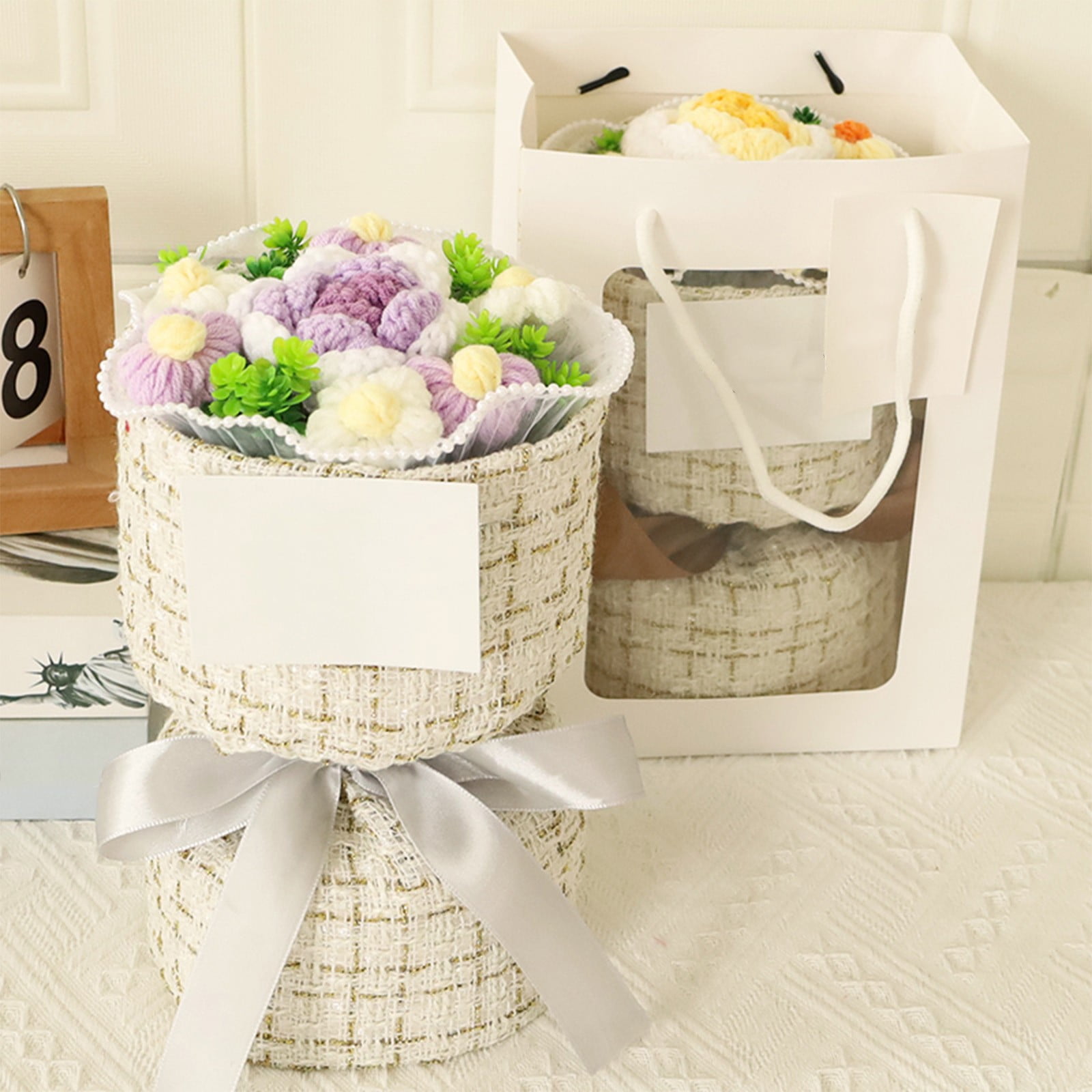 Vrorvz Artificial Flowers Handmade Simulation Floral Gift Knitted 7 ...