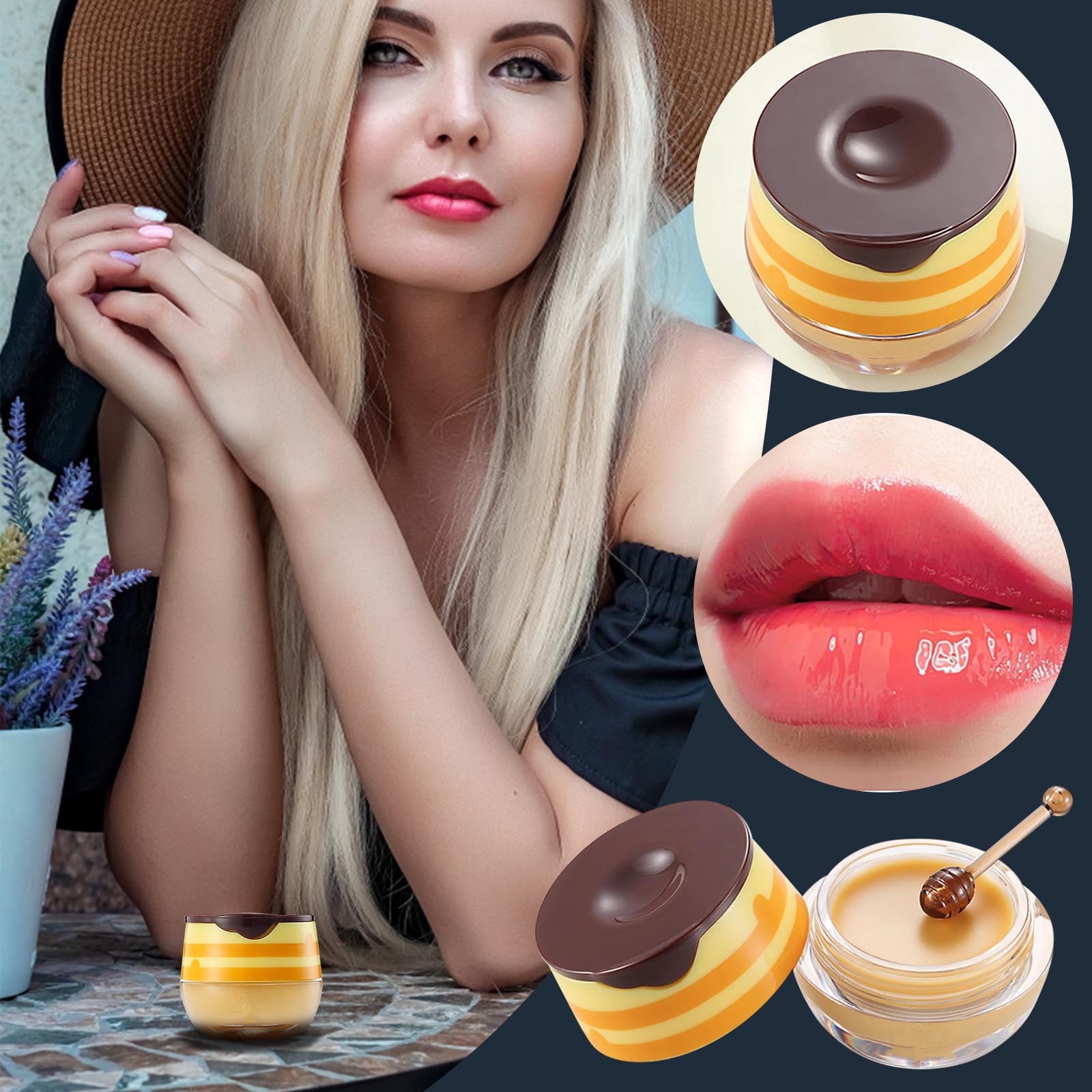 Vrorvz Bee Lip Balm HoneyJar Propolis Extract for Hydration and ...