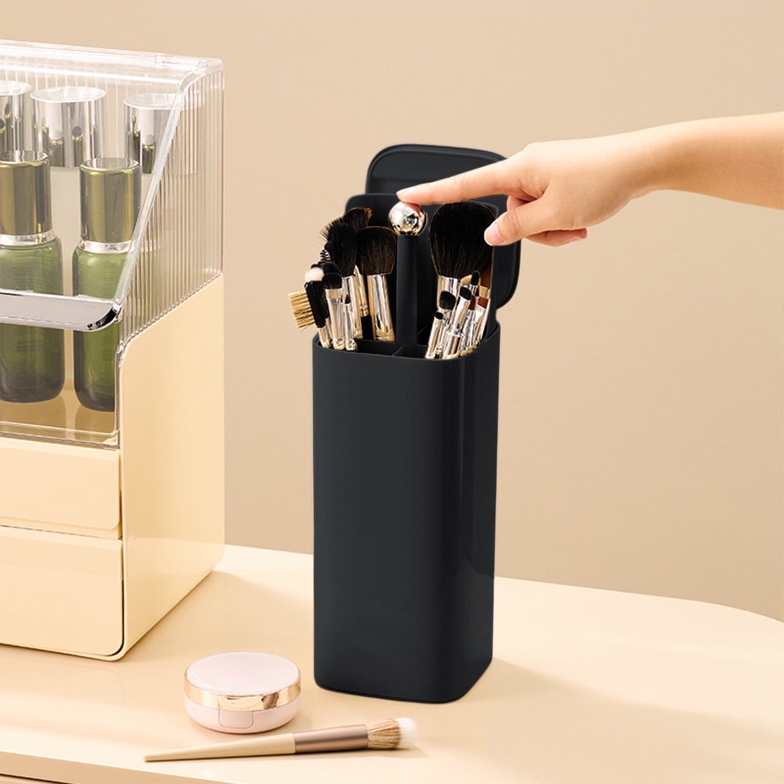 Vrorvz Clear Plastic Makeup Storage Box 4 Slots Organizer for Lipstick ...