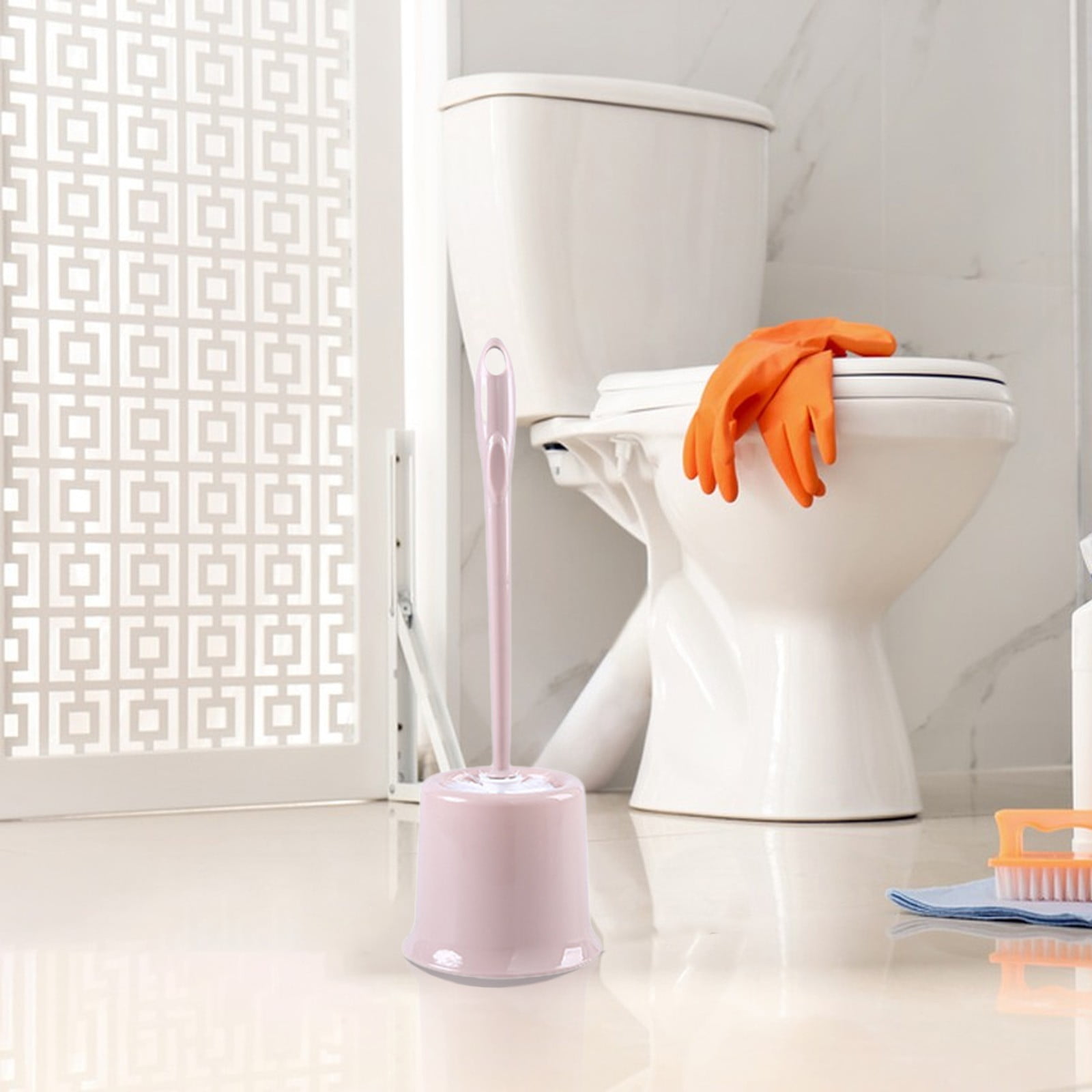 Vrorvz Compact Toilet Bowl Brush and Bathroom Cleaner Set with Long ...