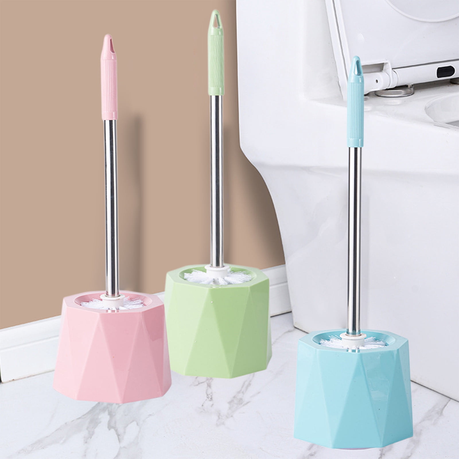Vrorvz Compact Toilet Brush Set with Long Handle for Efficient Bathroom ...