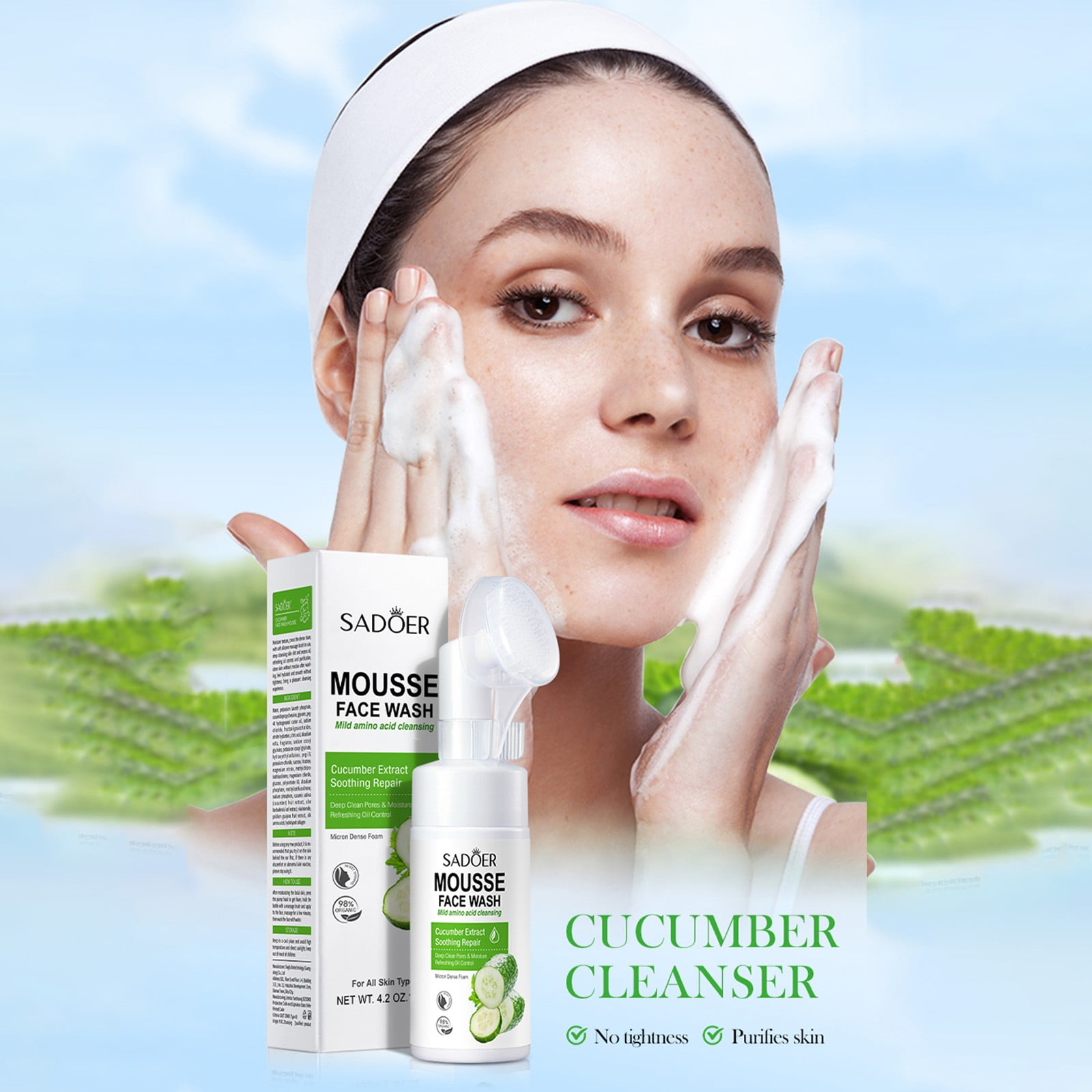 Vrorvz Cucumber Extract Facial Cleanser Moisturizing and Purifying for ...