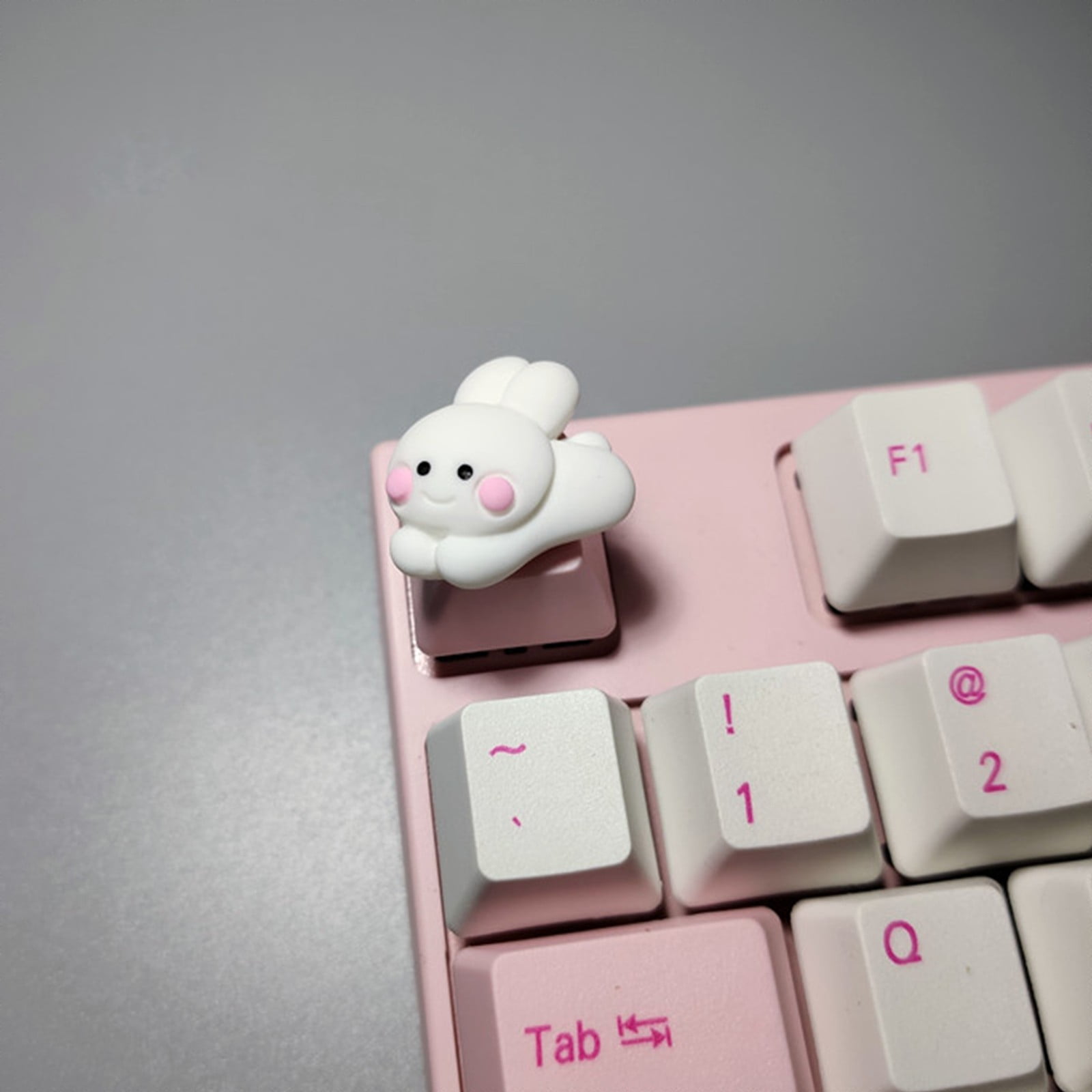 Vrorvz Cute Paw Bunny Keycaps for Mechanical Keyboard Funny Character ...