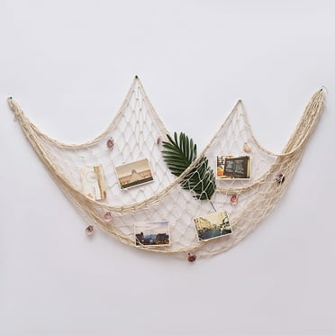 Fish Net Wall Decoration with Shells, Ocean Themed Wall Hangings ...