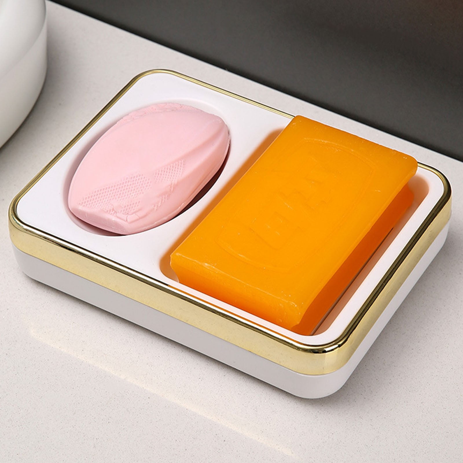 Vrorvz Dual Compartment Soap Organizer Draining Shelf No Drill ...