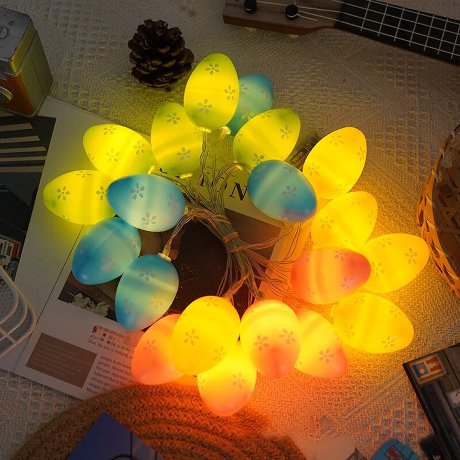 Vrorvz Easter Egg String Lights-20 Battery Powered LED Decorations for Indoor Outdoor Holiday ...