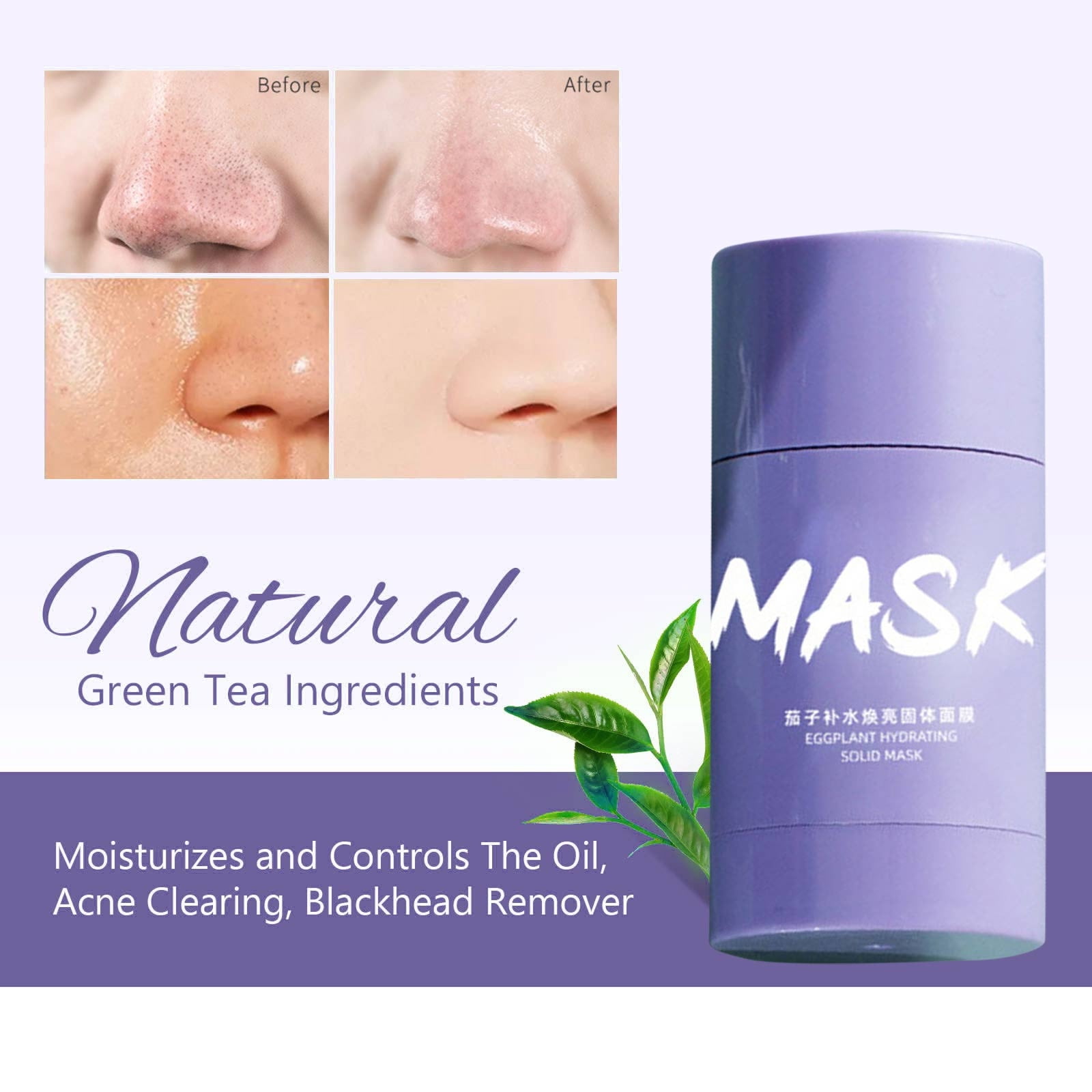 Vrorvz Eggplant Facial Mask Stick for Pore Cleansing and Blackhead ...