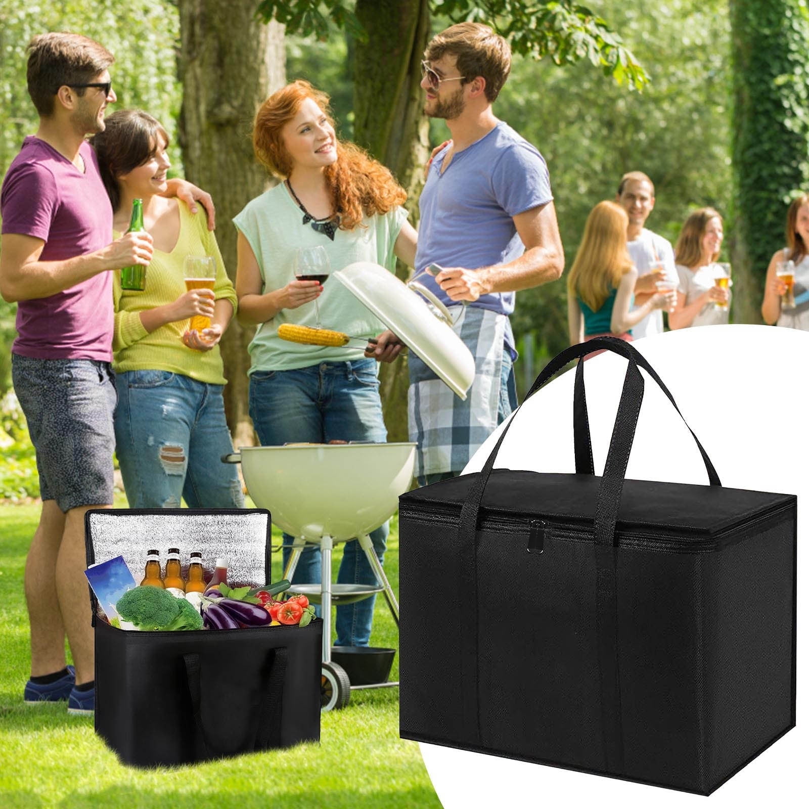 Vrorvz Extra Large Insulated Delivery Bag for Hot and Cold Food Storage ...