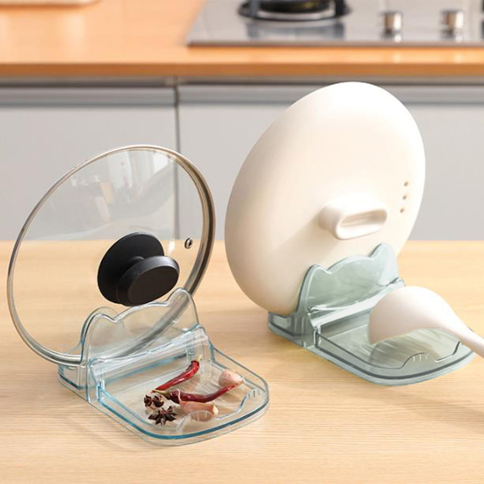 Vrorvz Foldable Cutting Board and Pot Lid Organizer Stand with Spoon ...