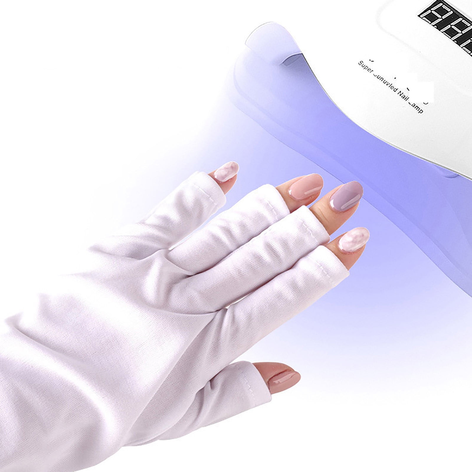 Vrorvz Gel Nail Lamp Shield Fingerless Gloves for Manicures UV ...
